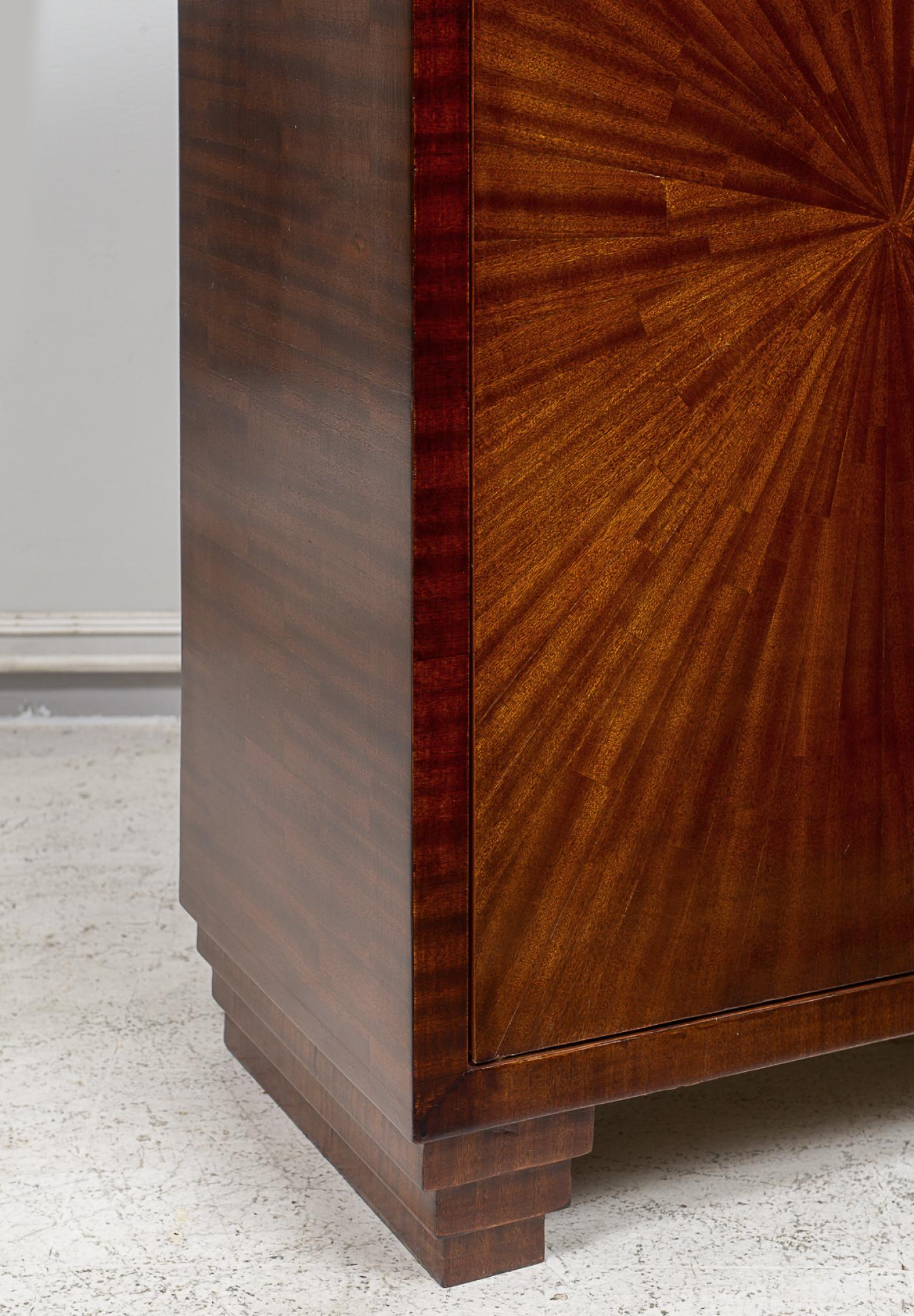 Jean-Michel Frank - Exquisite Parquetry Cabinet with Starburst Pattern