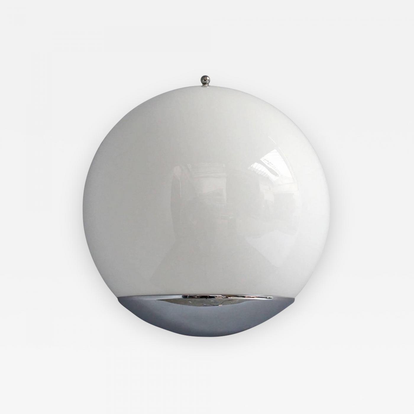 Jean Perzel - Fine French Art Deco Enameled Glass and Chrome Sconce by ...