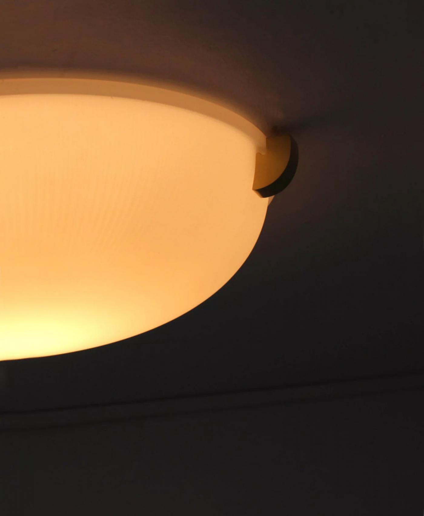 Jean Perzel - Fine French Art Deco Glass and Brass Flush Mount/ Sconce ...