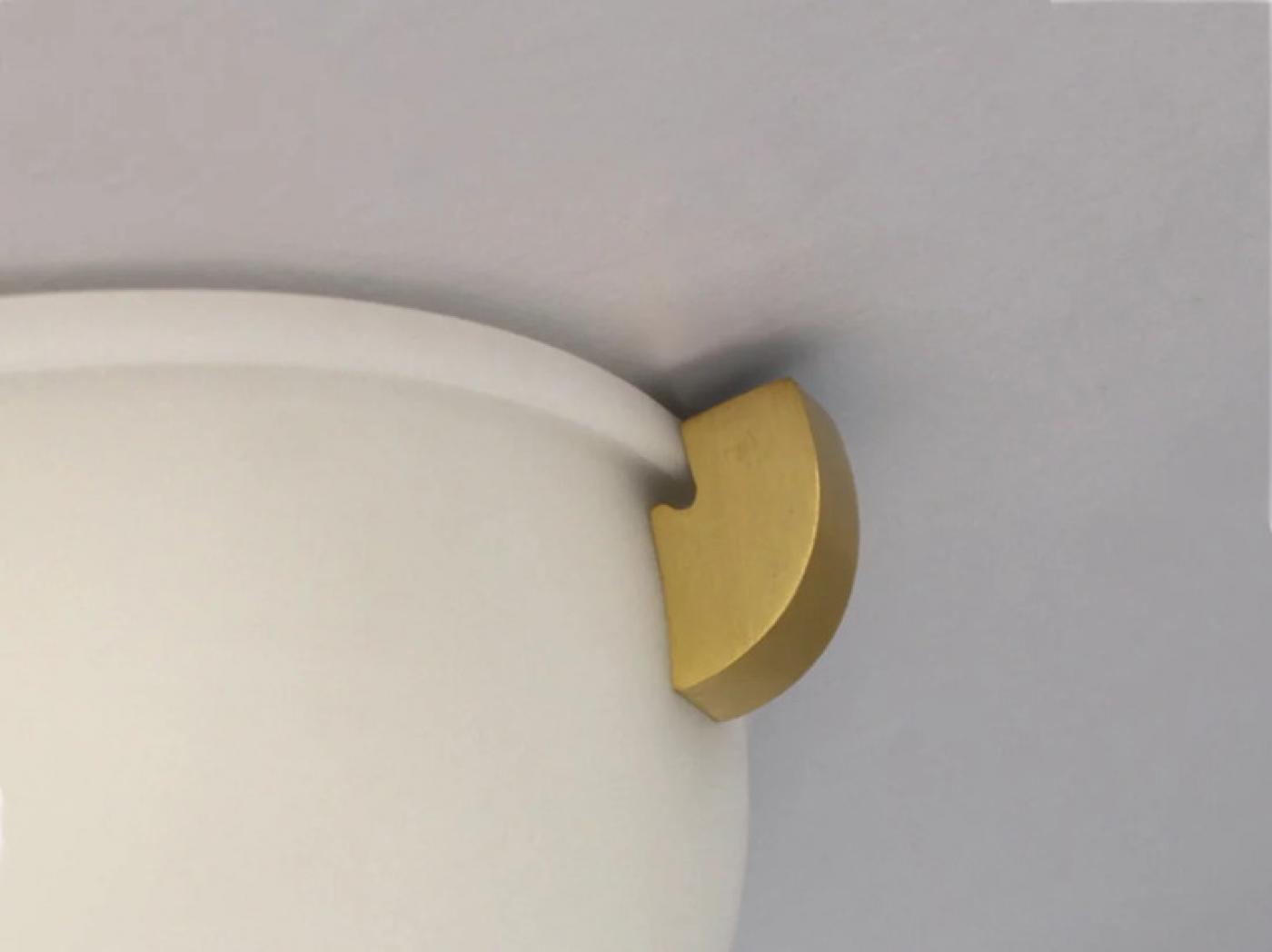 Jean Perzel - Fine French Art Deco Glass and Brass Flush Mount/ Sconce ...