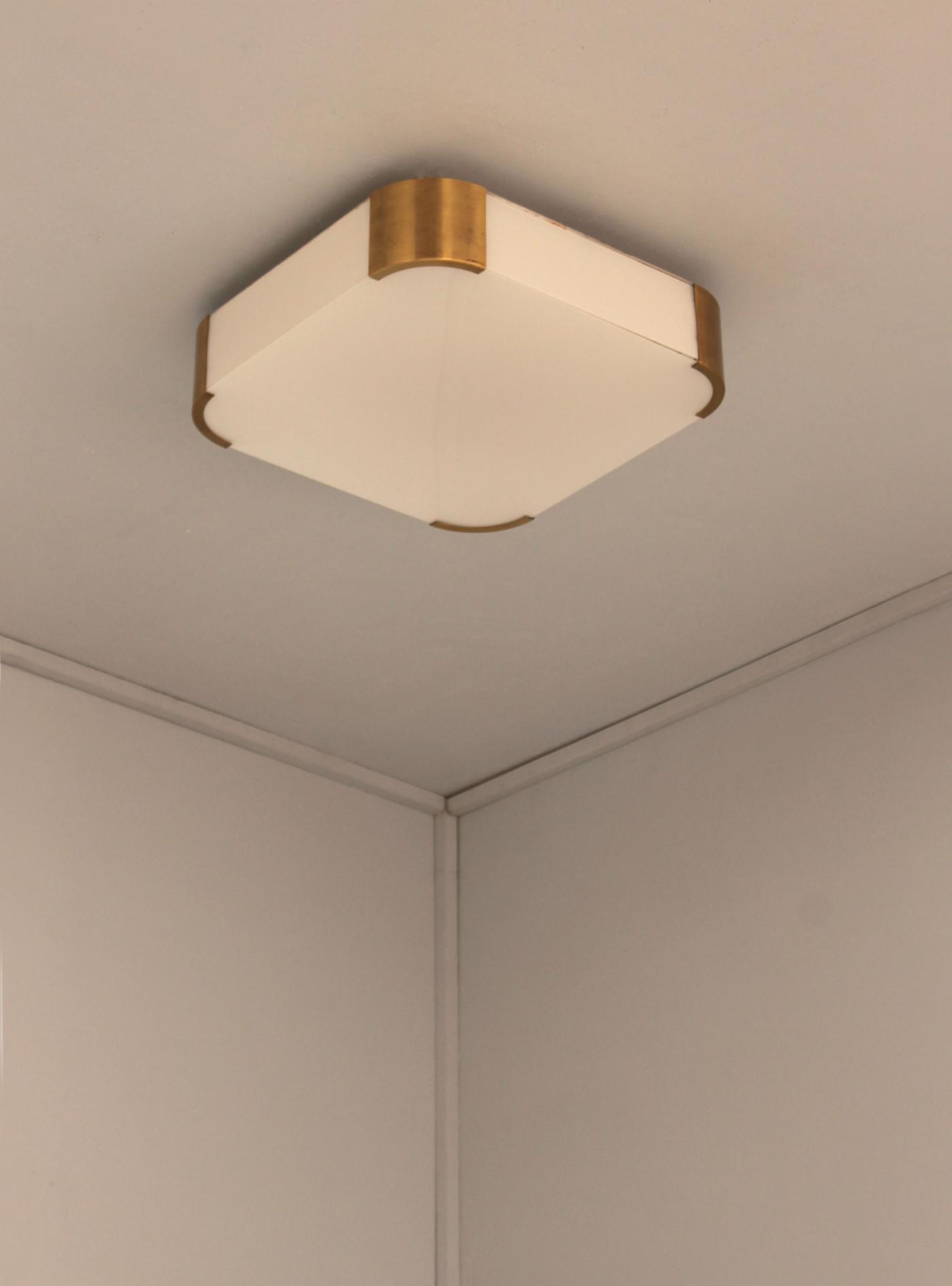 Jean Perzel - Fine French Art Deco Glass and Bronze Ceiling or Wall ...