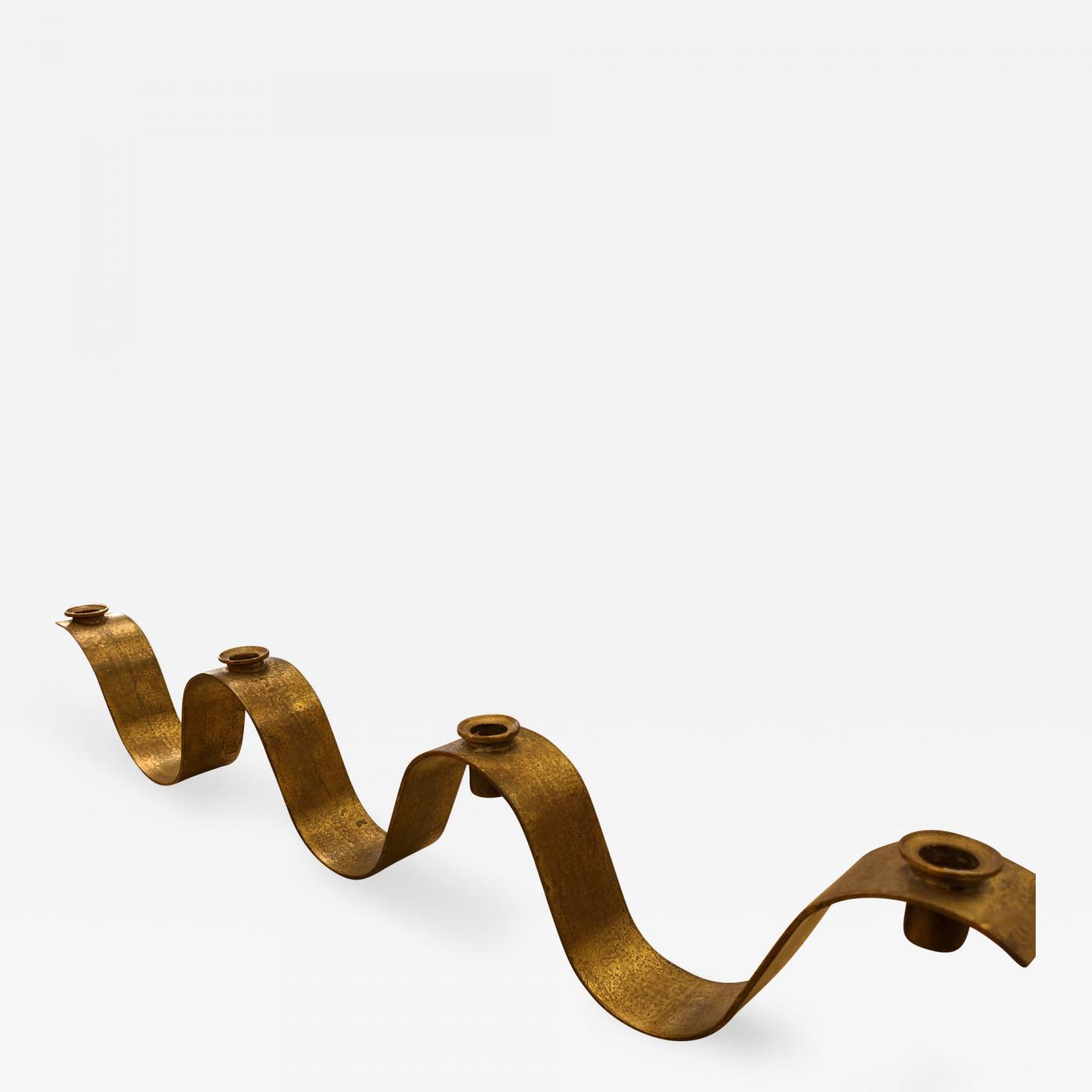 Jean Royère - Jean Royere gold leaf wrought iron candle stick model ...