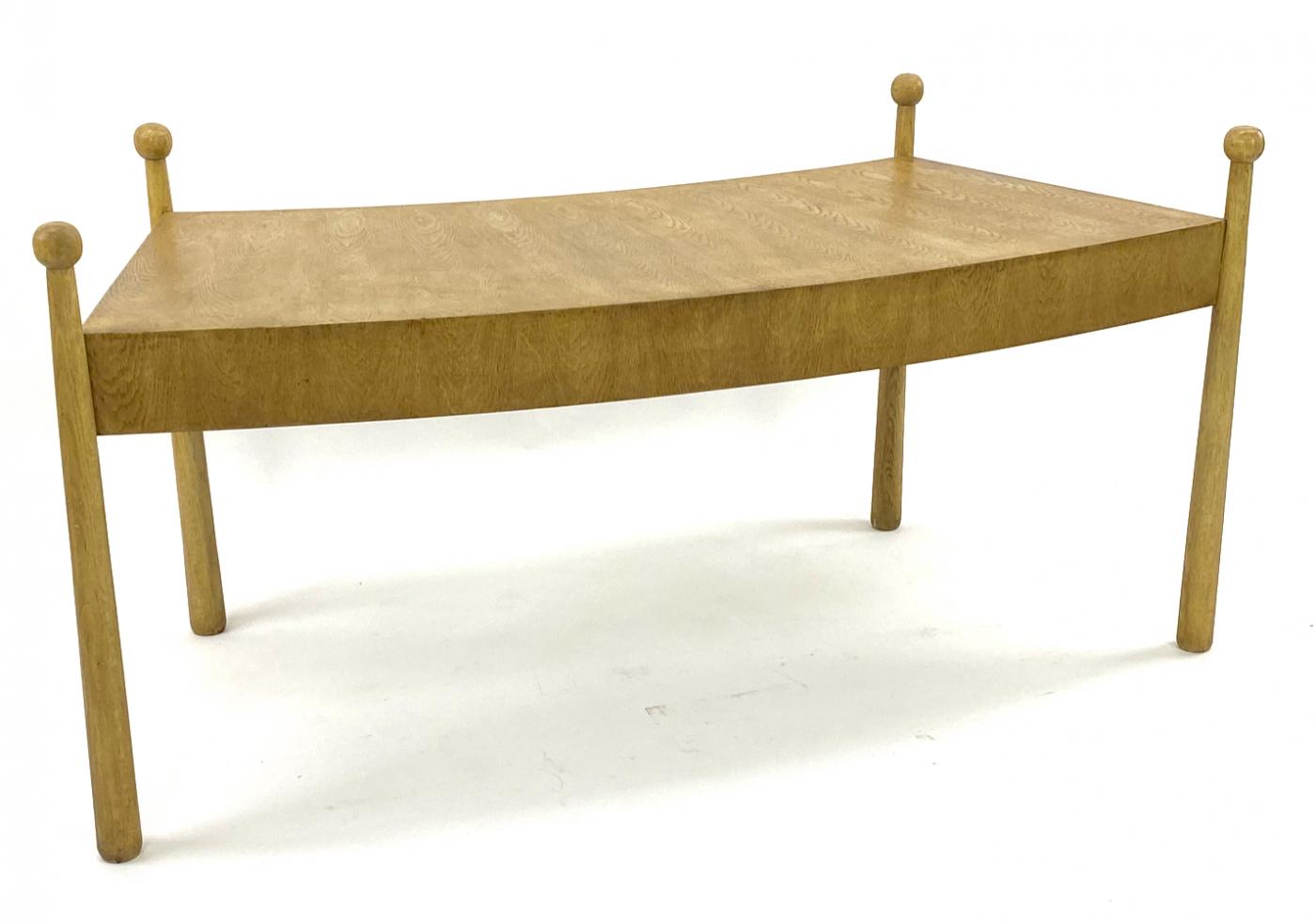 Jean Royère - Jean Royere rarest curved oak model "Quille" desk