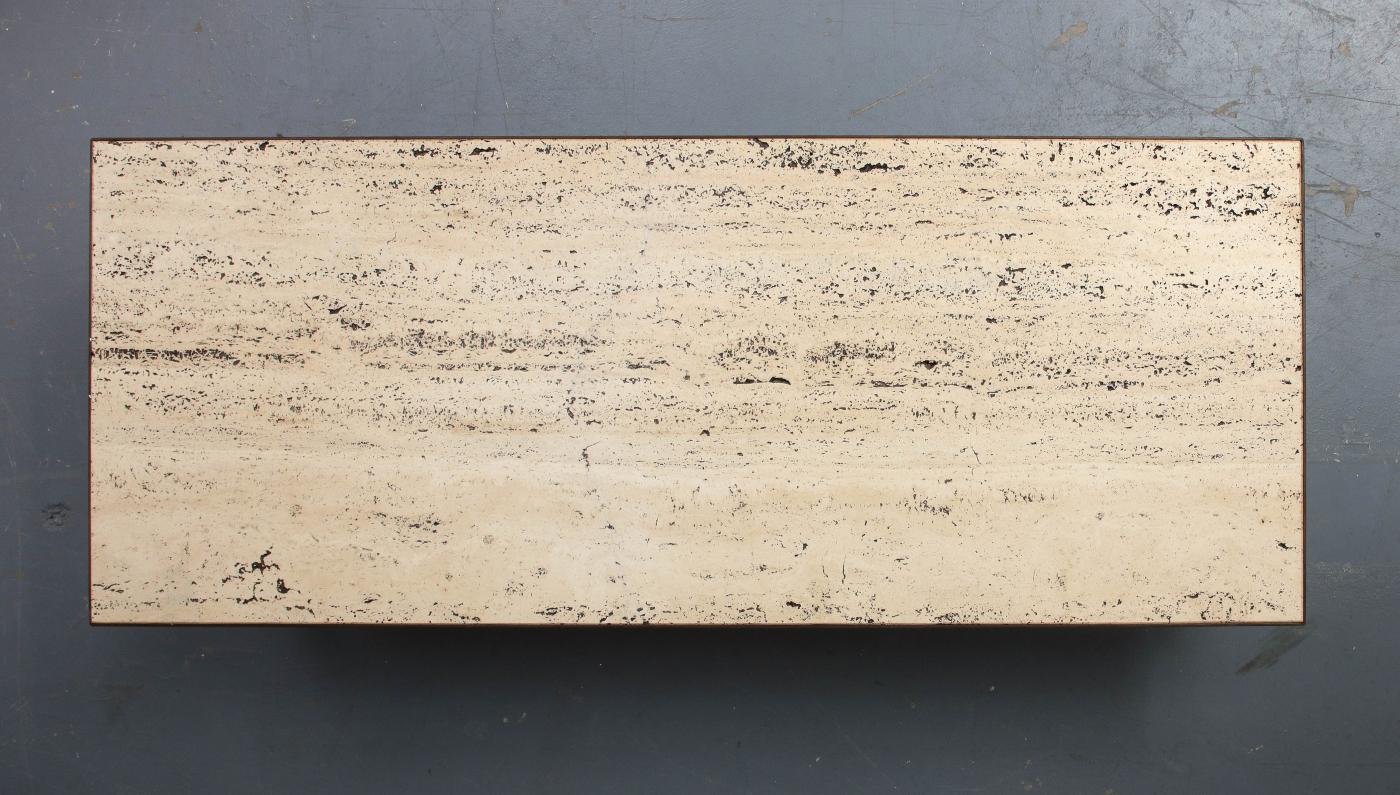 Jean Royère - Iron, Brass, and Comblanchien Limestone "Ruban" Coffee ...