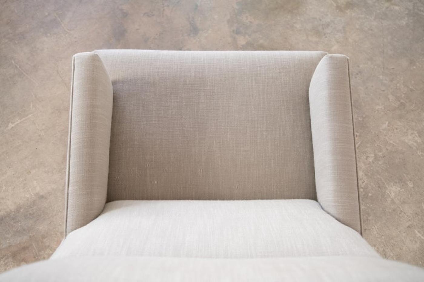 Jens Risom - Jen Risom Floating Lounge Chairs in Walnut Cradle Frames ...