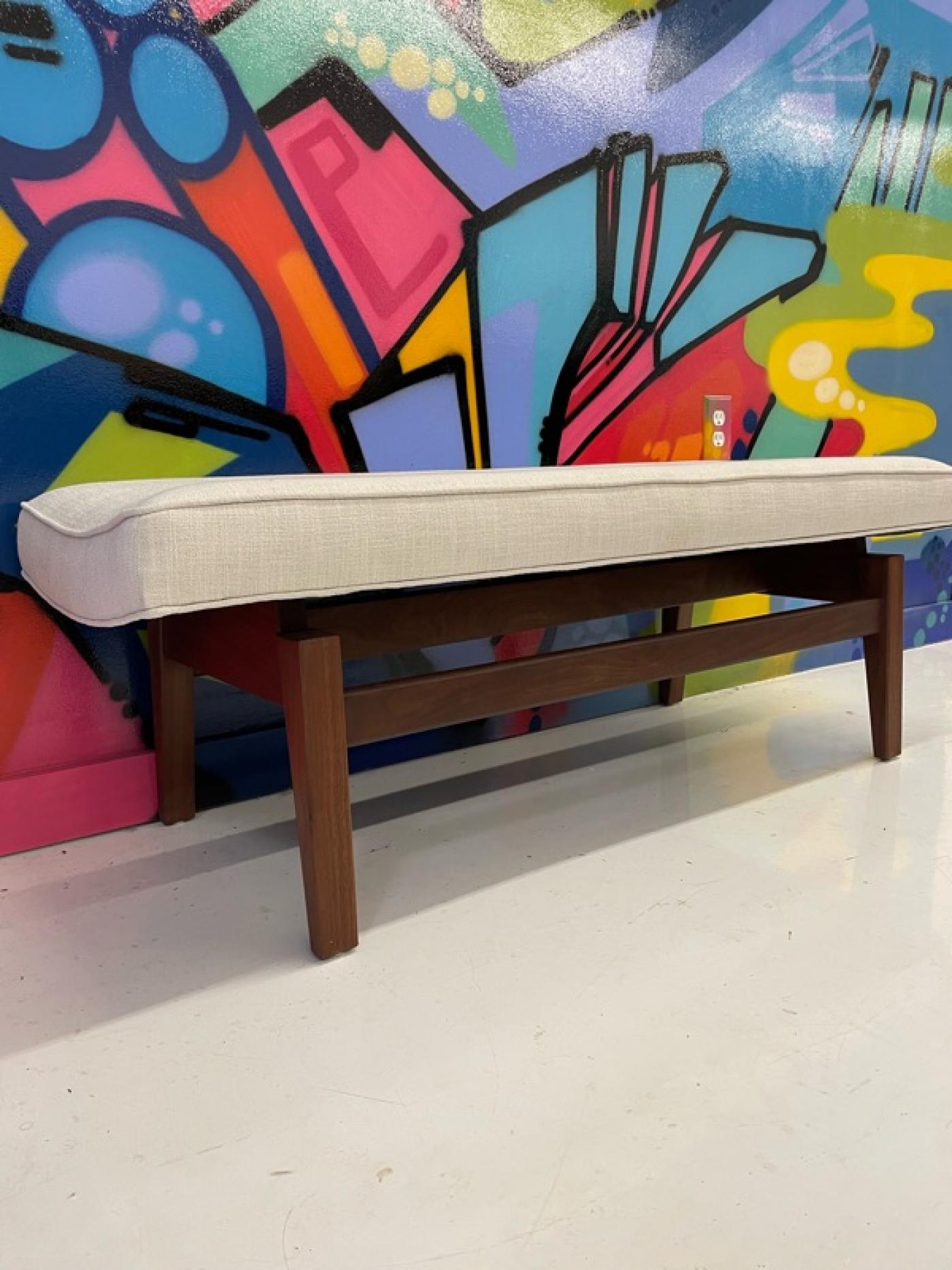 Jens Risom - Jens Risom Modern walnut bench