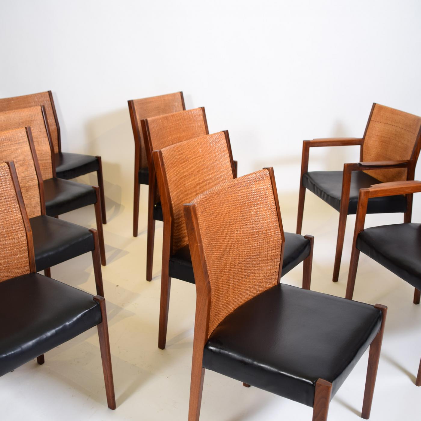 Jens Risom - Set of 10 Jens Risom Dining chairs for Risom Design 1960's