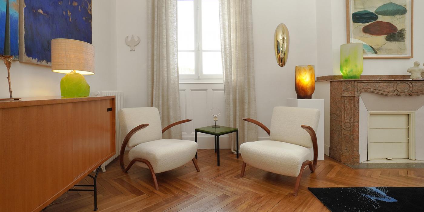 Jindrich Halabala - SET OF TWO RARES ART DECO H275 ARMCHAIRS by Jind ...