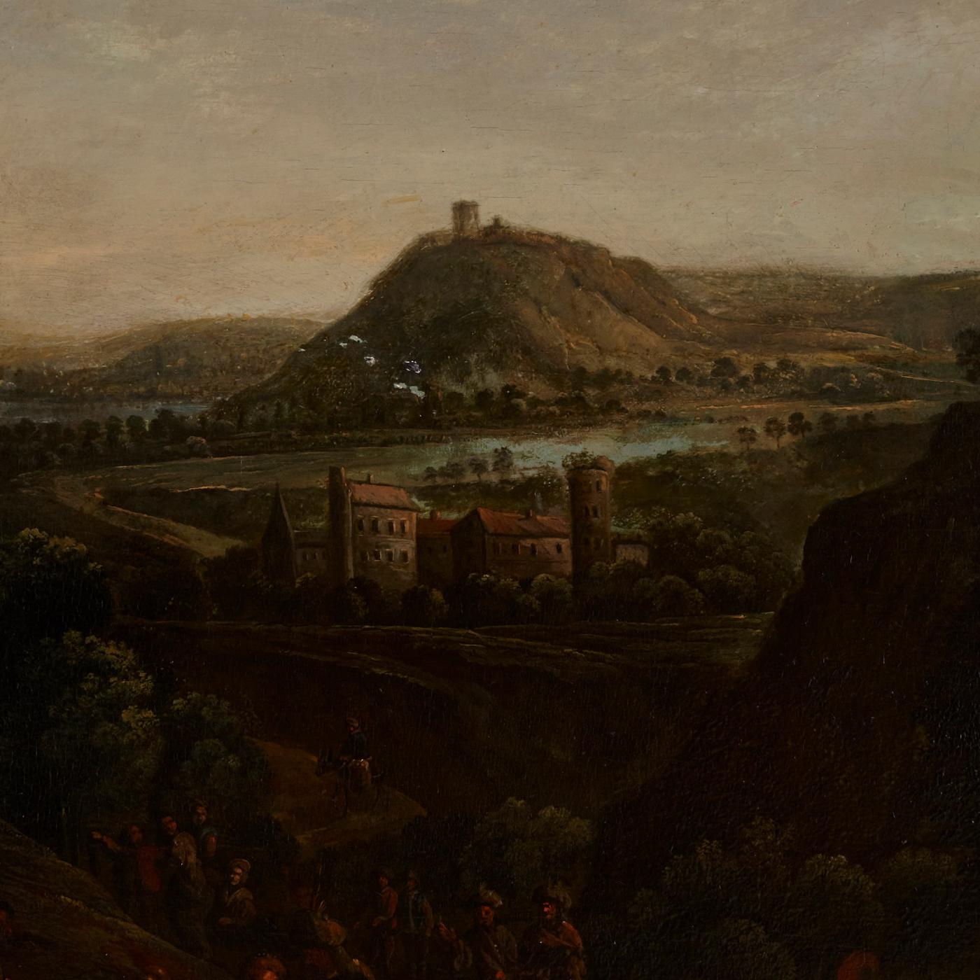 Johannes Jakob Hartmann - Two oil on panel Old Master landscape ...