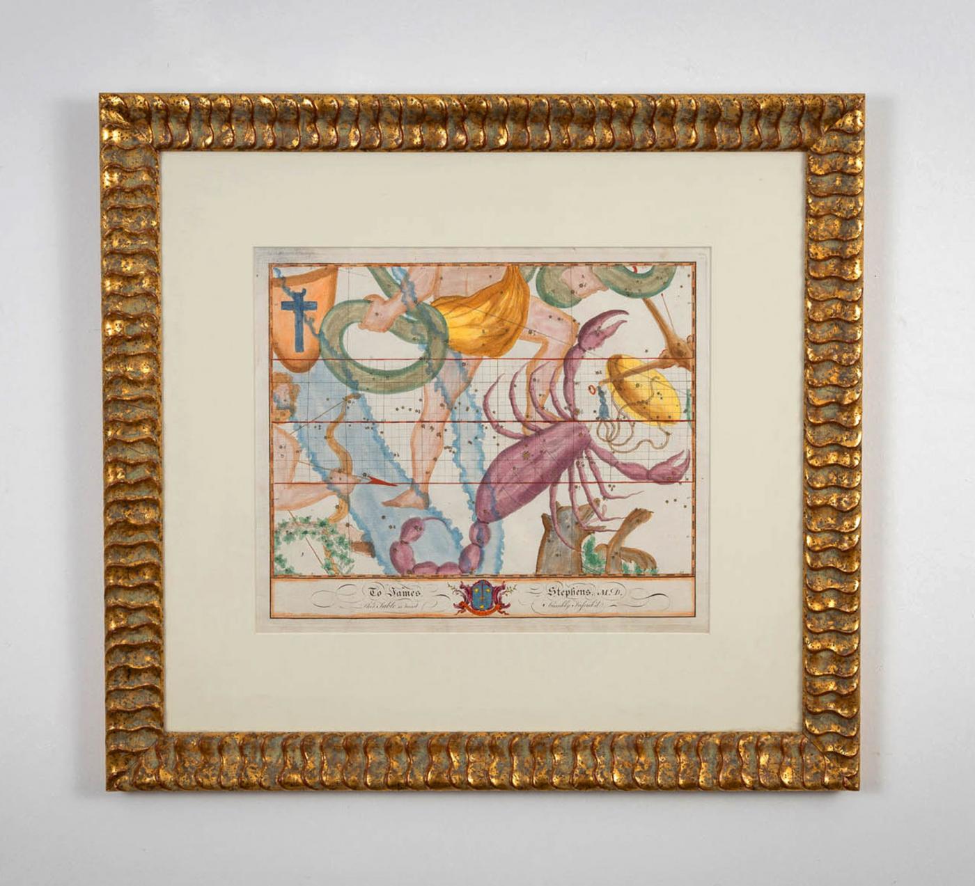 John Beavis - John Beavis' Zodiac Star Chart Copperplate Engraving of ...