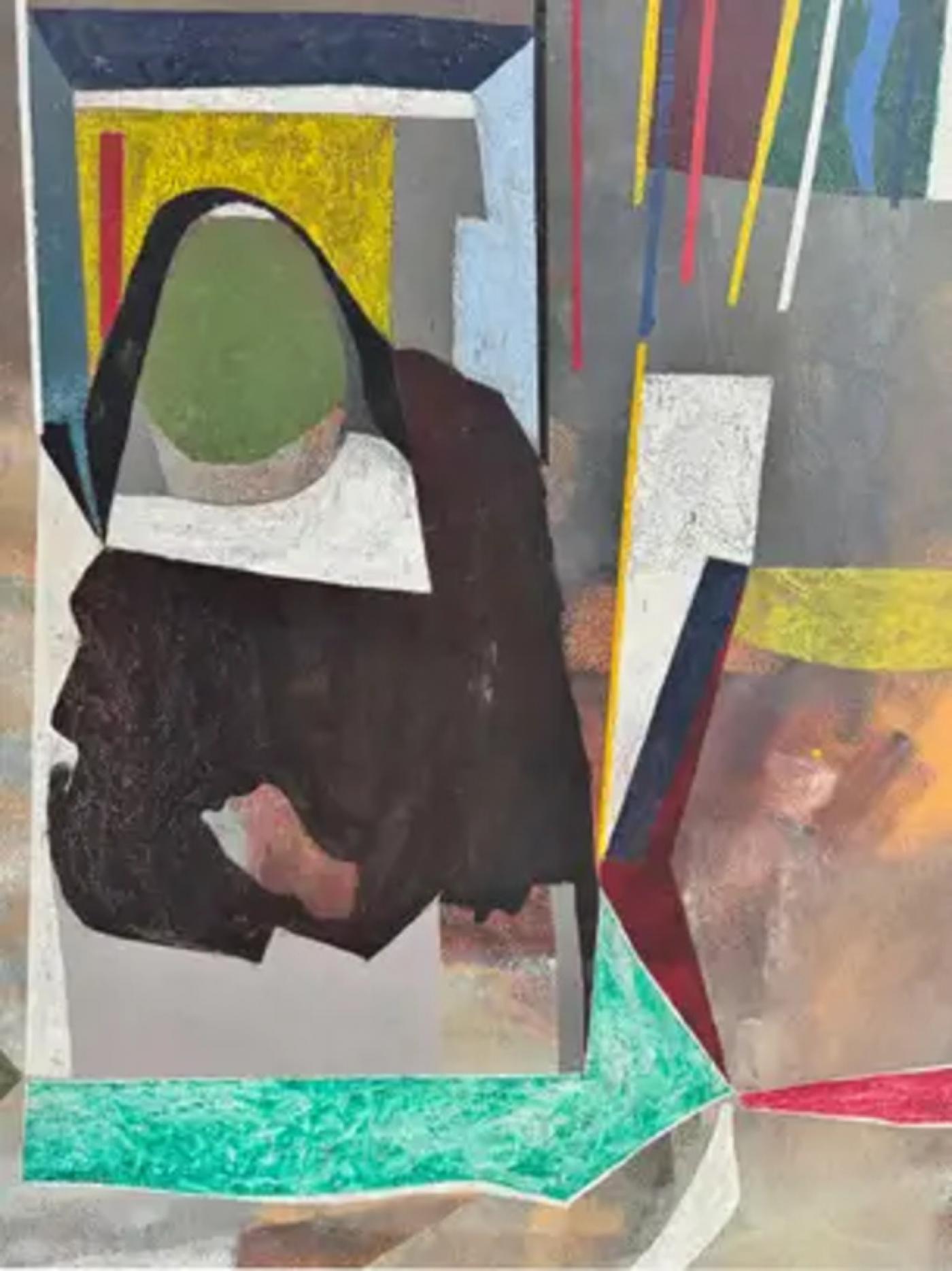 John E. Anderson - Mid-century Modern Abstract Painting by John E. Anderson