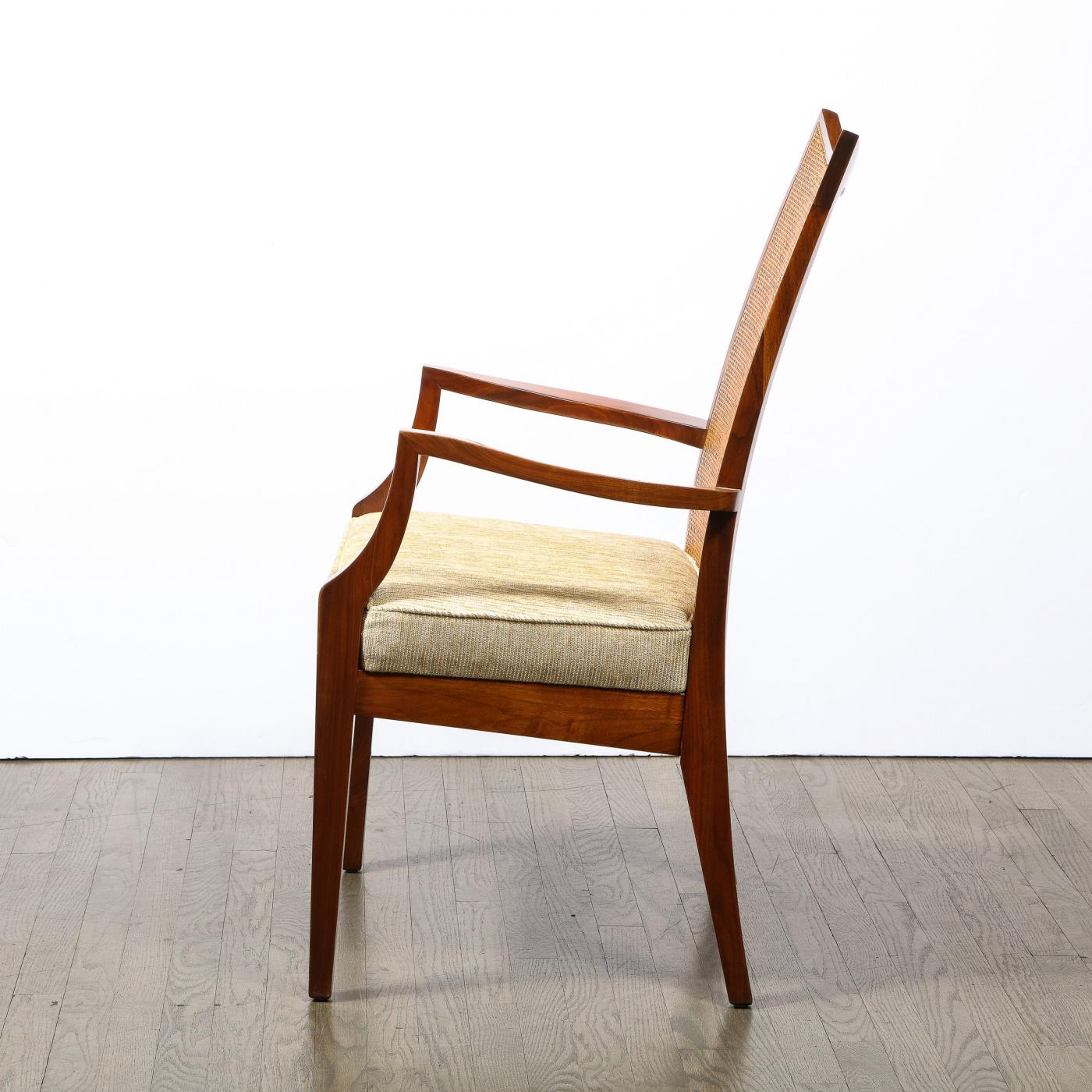 John Stuart - Set of 8 Mid Century Handrubbed Walnut & Cane Dining ...