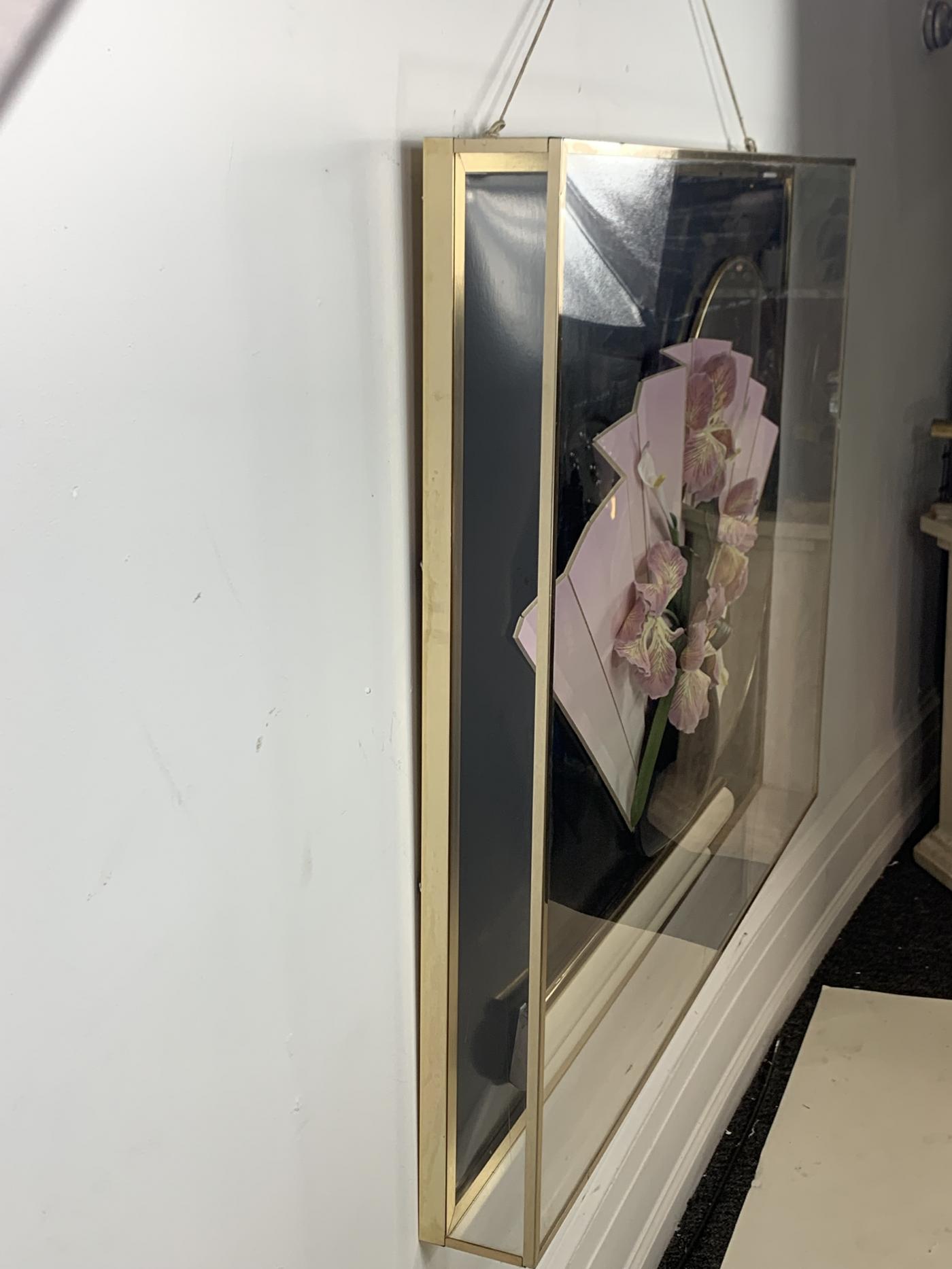 Jon Gilmore - 1980's FLOWER ON VASE ON CONSOLE WITH MIRROR LUCITE ...