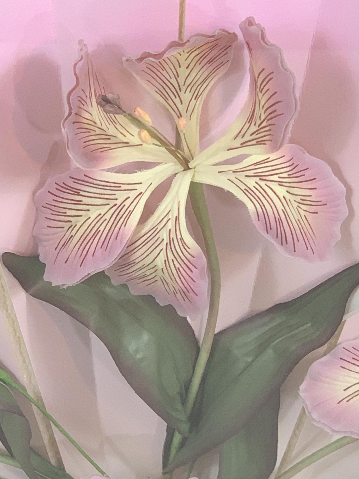 Jon Gilmore - 1980's FLOWER ON VASE ON CONSOLE WITH MIRROR LUCITE ...