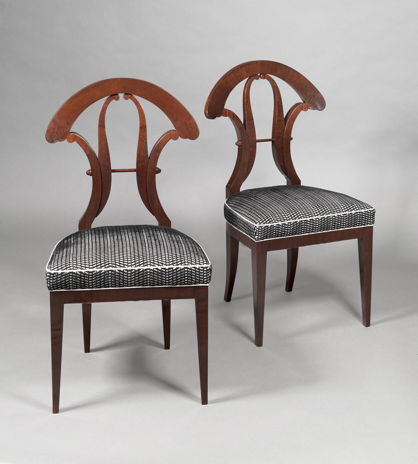 Josef Danhauser - A Pair of important Biedermeier Side Chairs by Josef ...