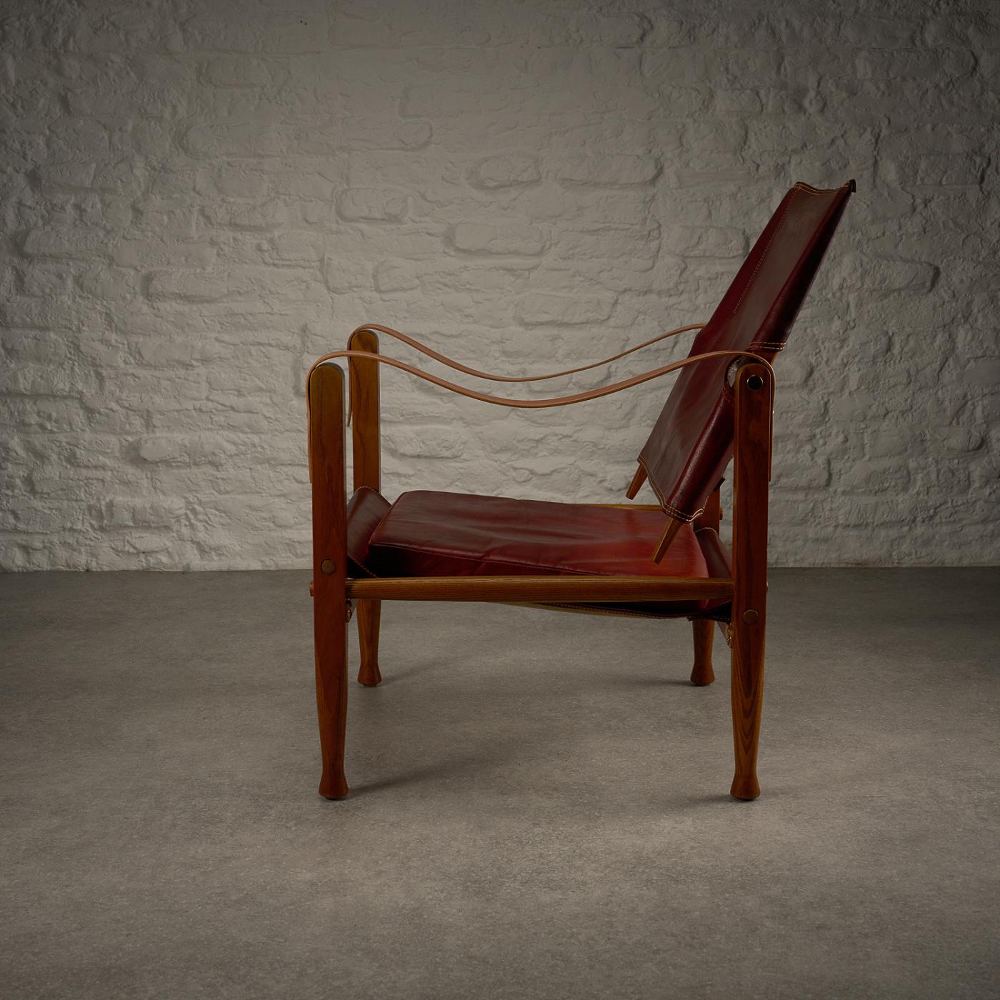 Kaare Klint - Mid Century Red Leather Safari Chair by Kaare Klint ...