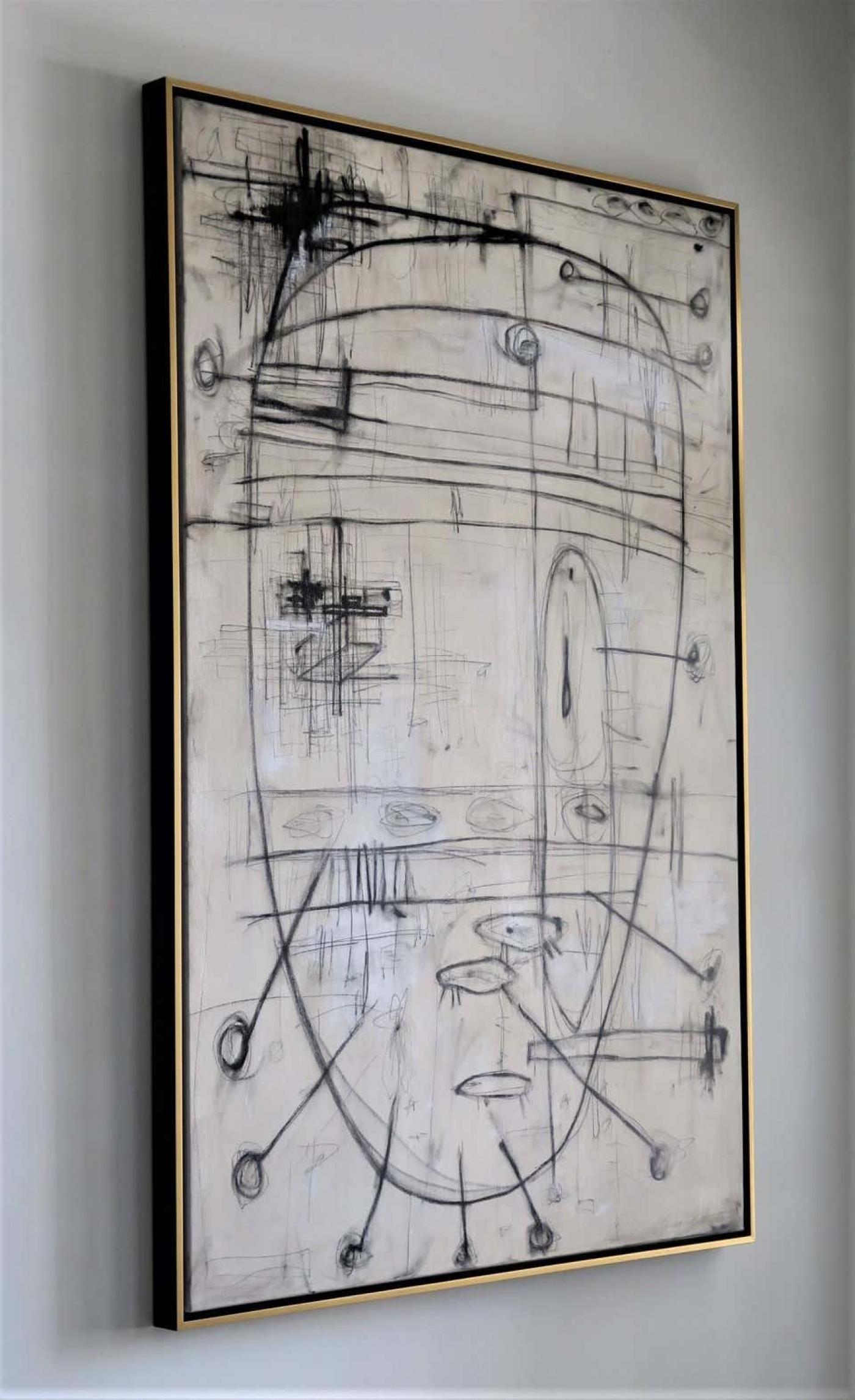 Karina Gentinetta - "Primal Faces I" Original Painting, 2019, 40" x 60 ...