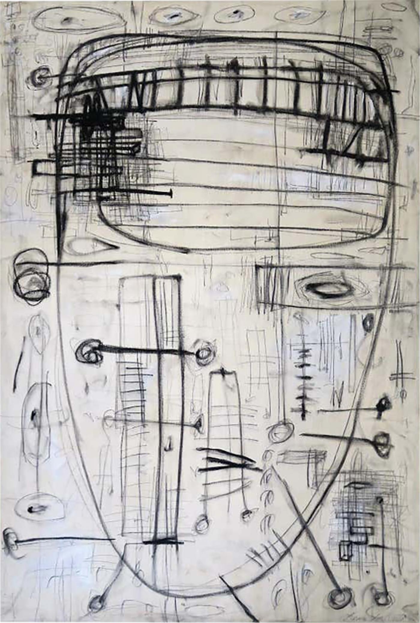 Karina Gentinetta - "Primal Faces II" Original Painting, 2019, 40" x 60 ...