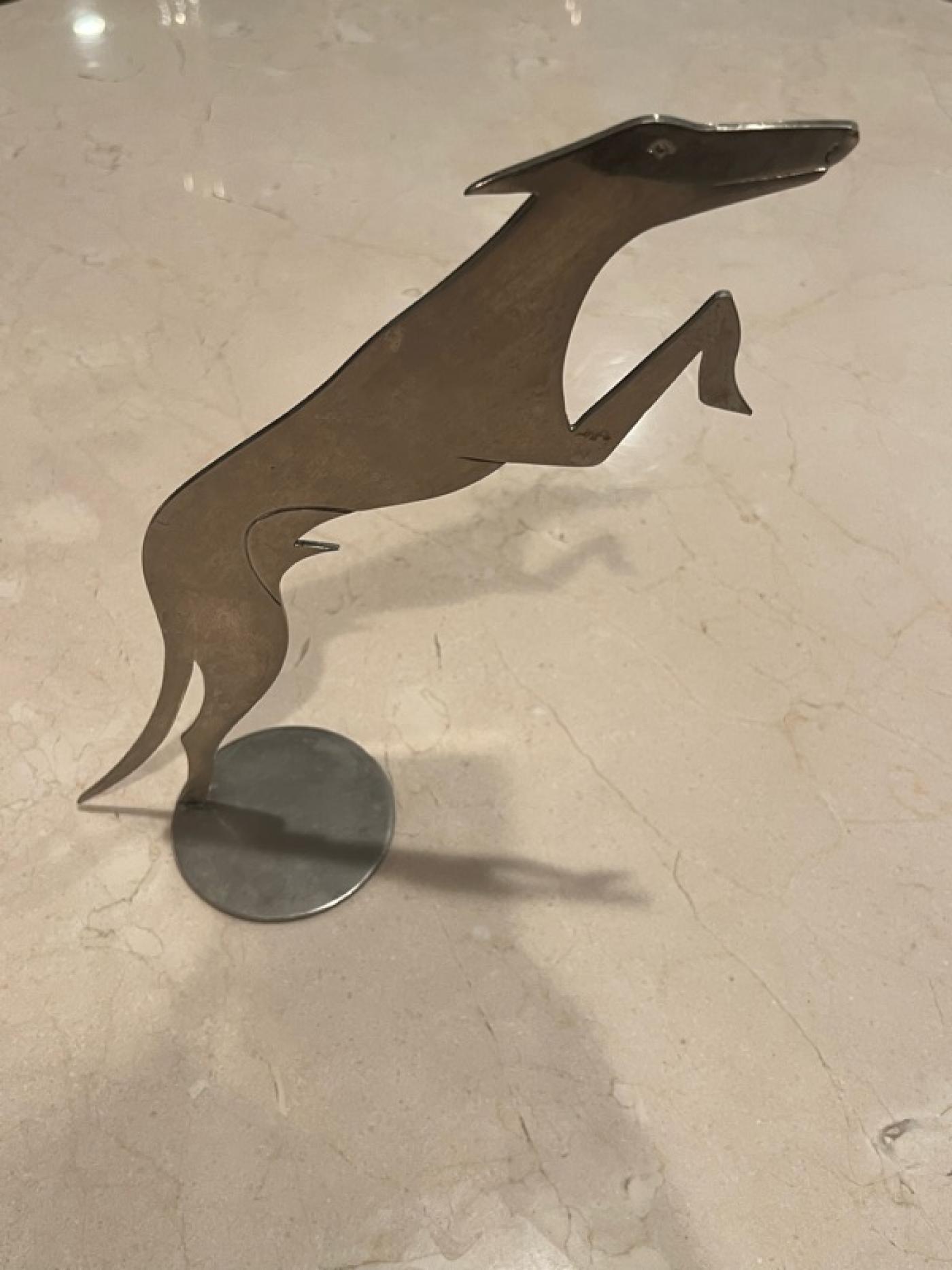 Karl Hagenauer - MODERNIST NICKELED BRONZE GREYHOUND SCULPTURE BY HAGENAUER