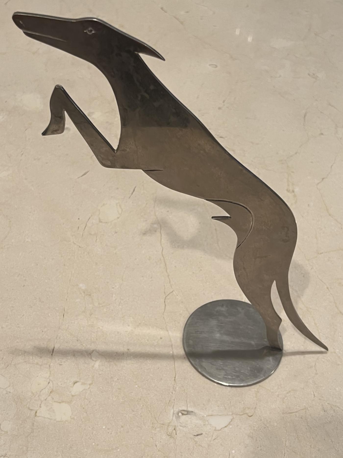 Karl Hagenauer - MODERNIST NICKELED BRONZE GREYHOUND SCULPTURE BY HAGENAUER