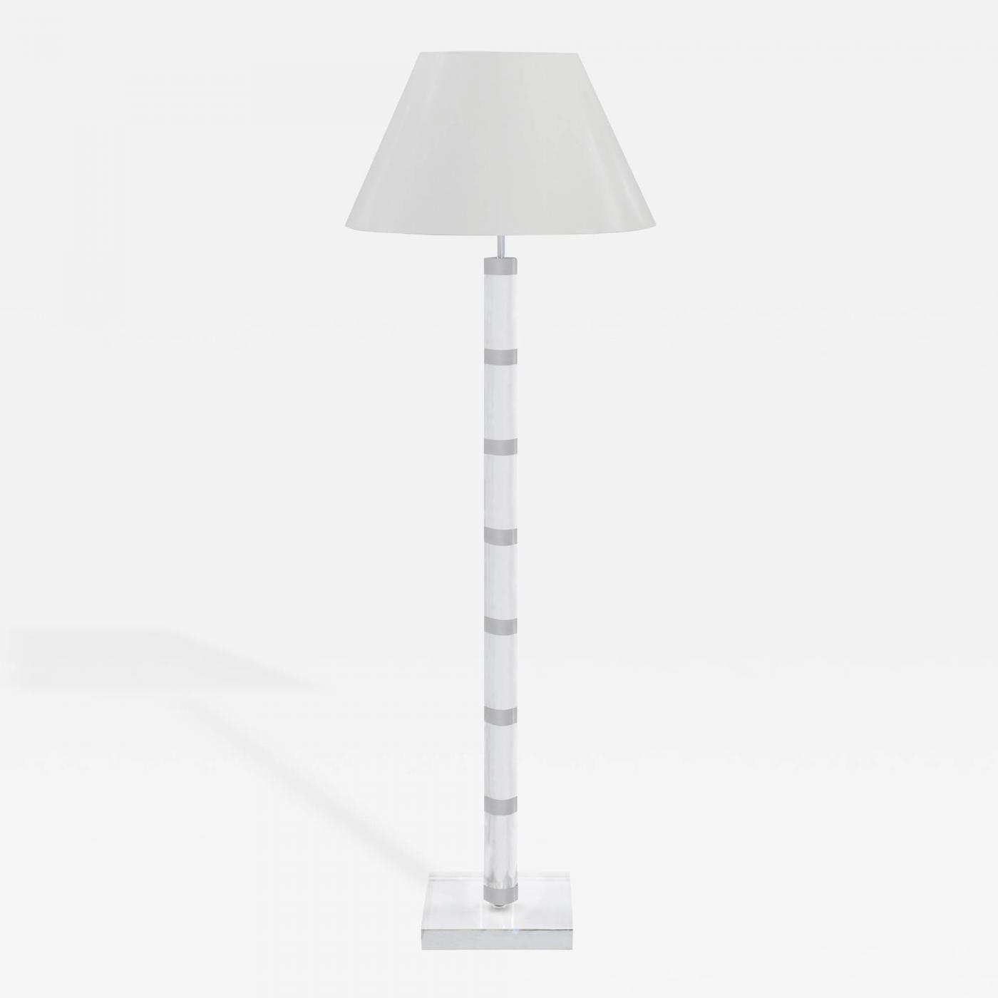 Karl Springer - Banded Chrome Floor Lamp by Karl Springer