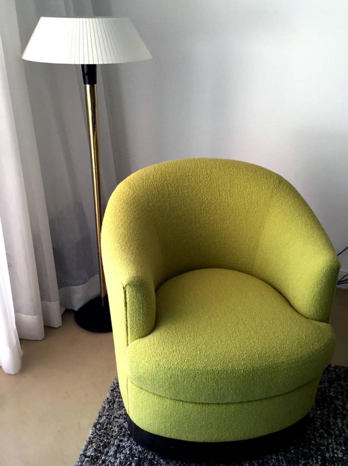 Karl Springer - Club Lounge Chair on Castors by Karl Springer