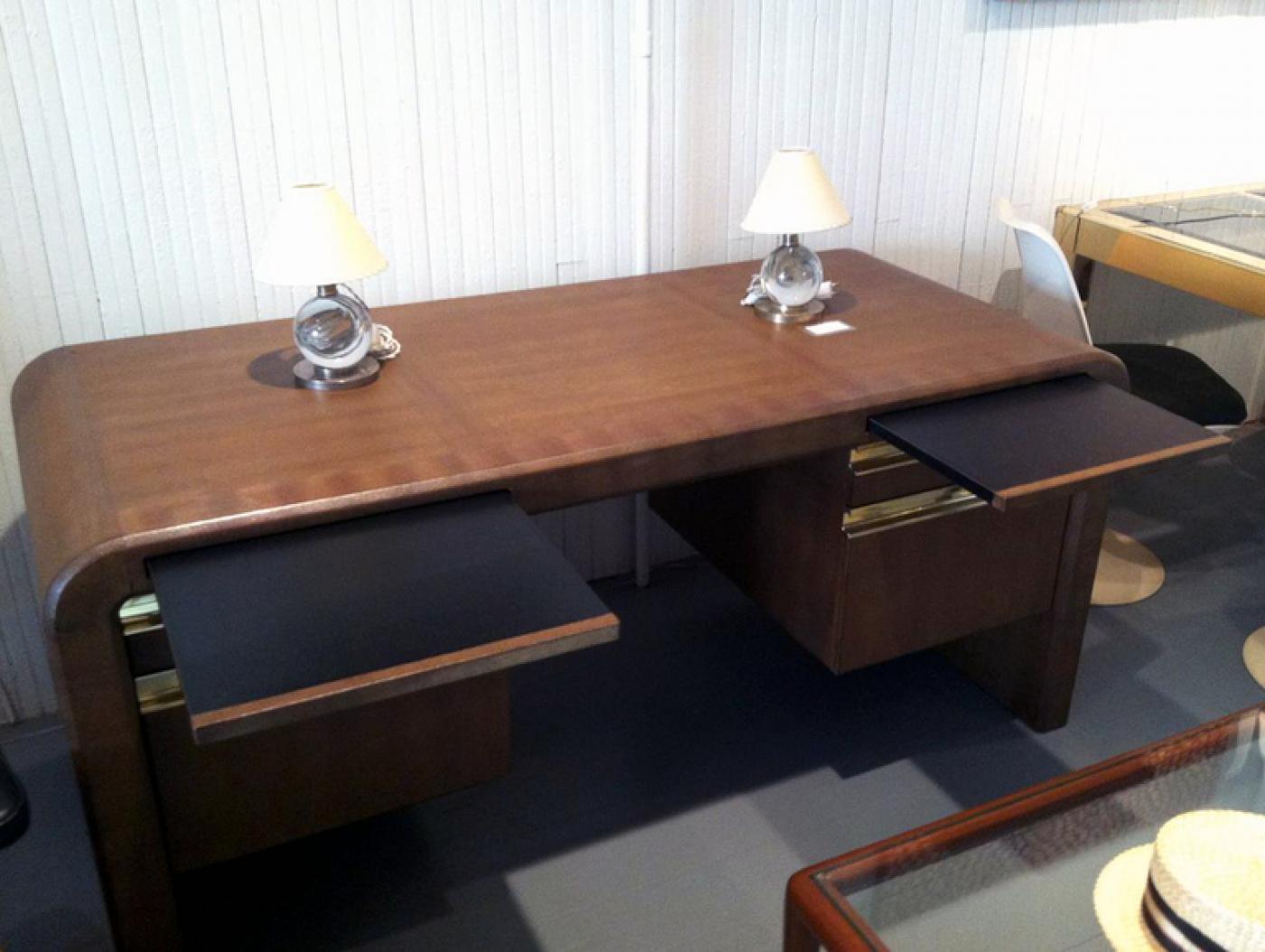Karl Springer - Embossed Leather Desk by Karl Springer