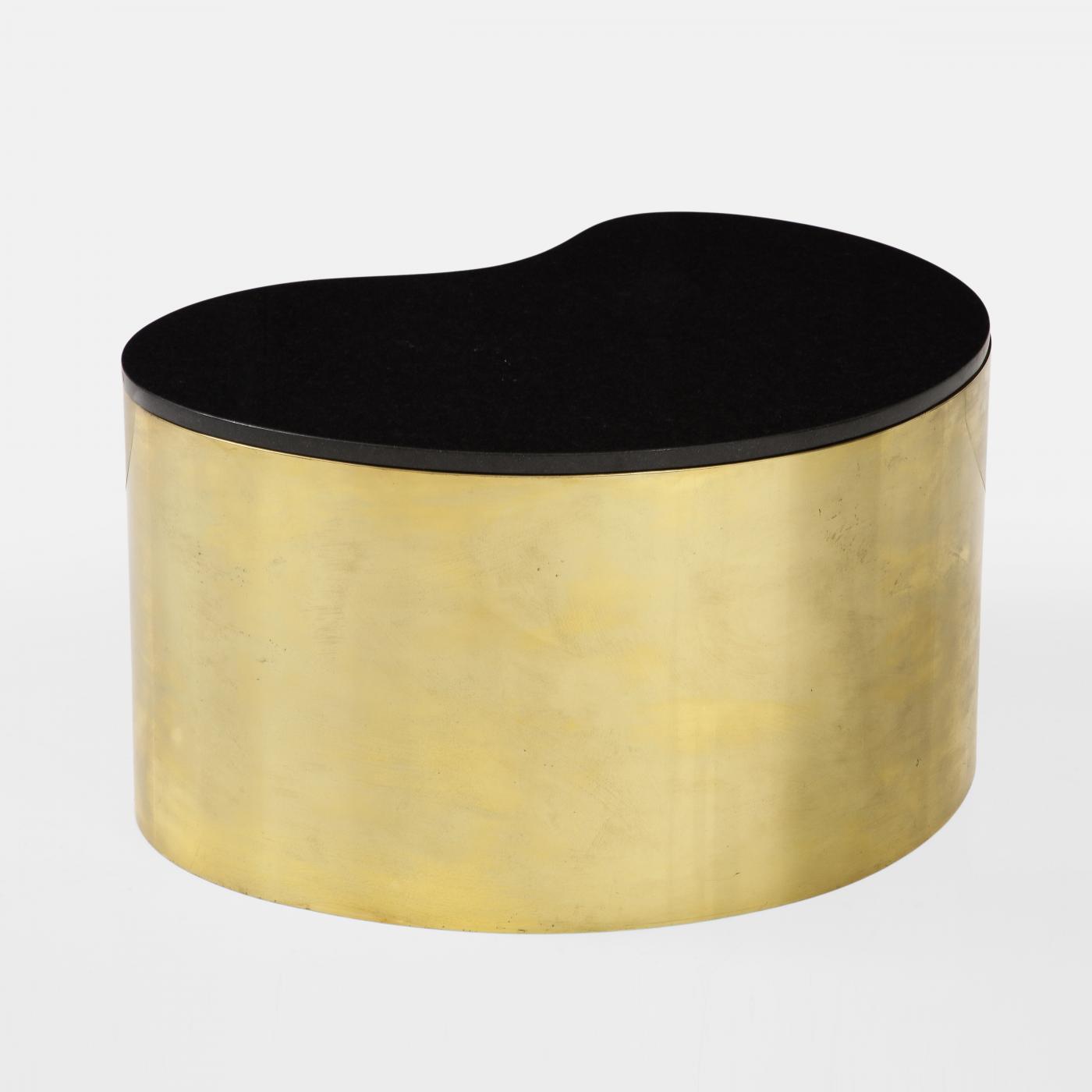 Karl Springer - Free Form Coffee Table in Brass and Granite by Karl ...