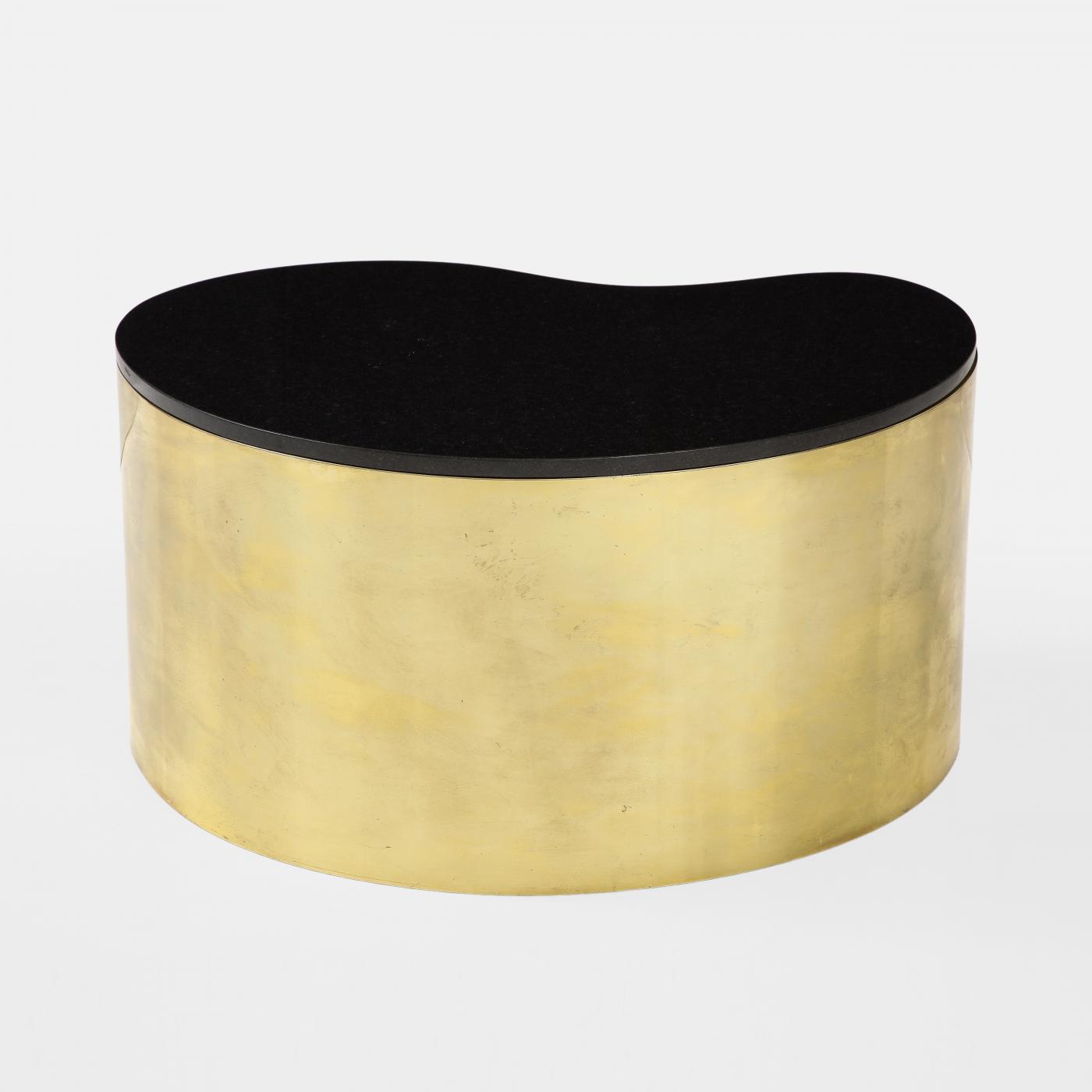 Karl Springer - Free Form Coffee Table in Brass and Granite by Karl ...