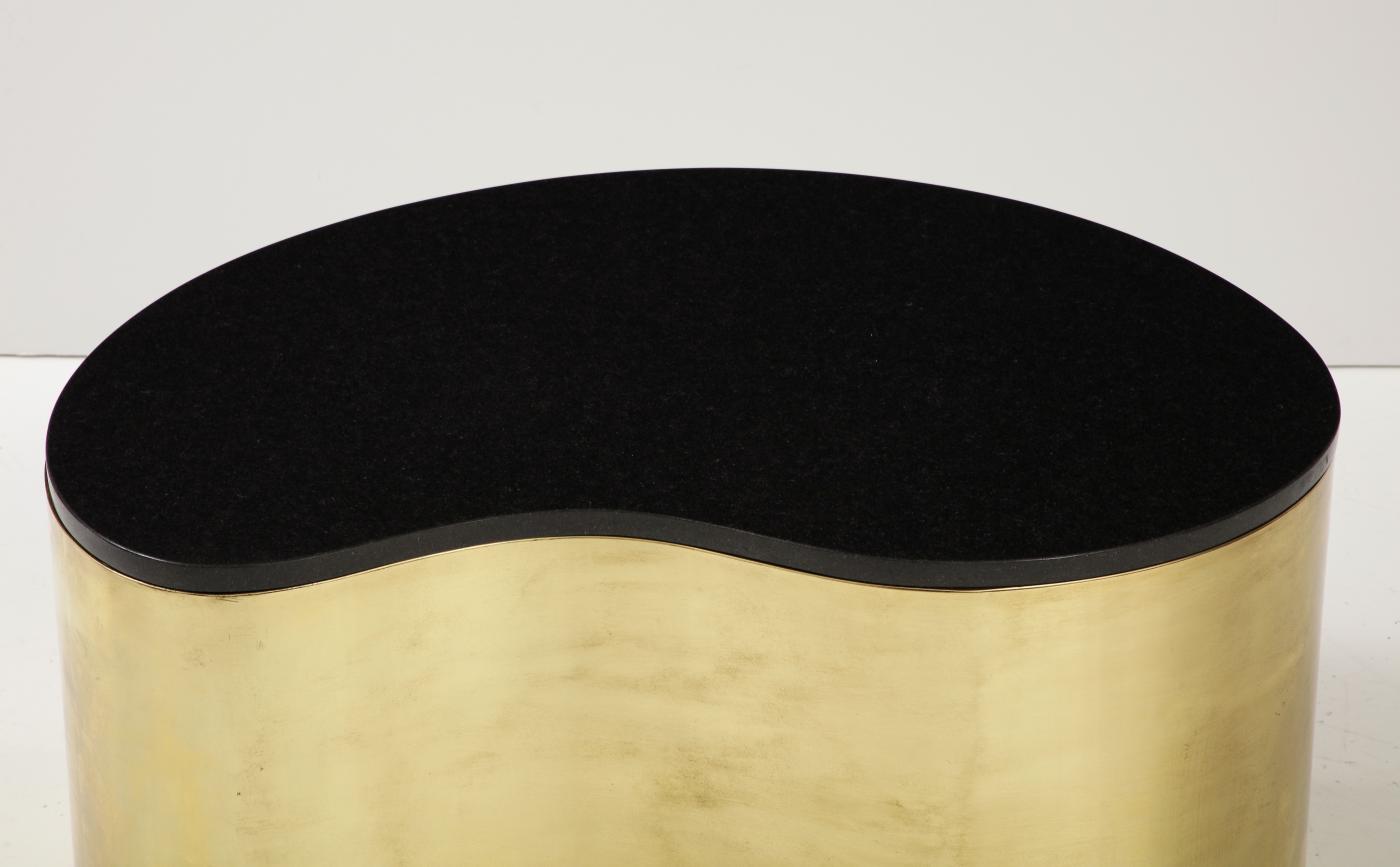 Karl Springer - Free Form Coffee Table in Brass and Granite by Karl ...