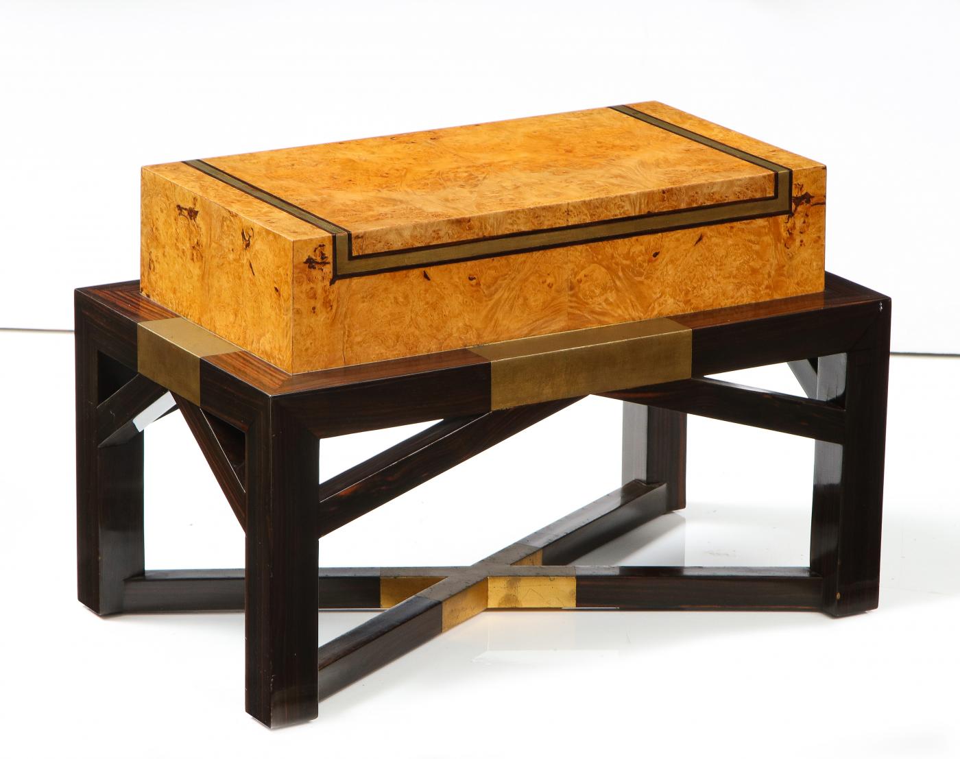 Karl Springer - Karl Springer Attributed Burl-wood And Macassar Wood ...