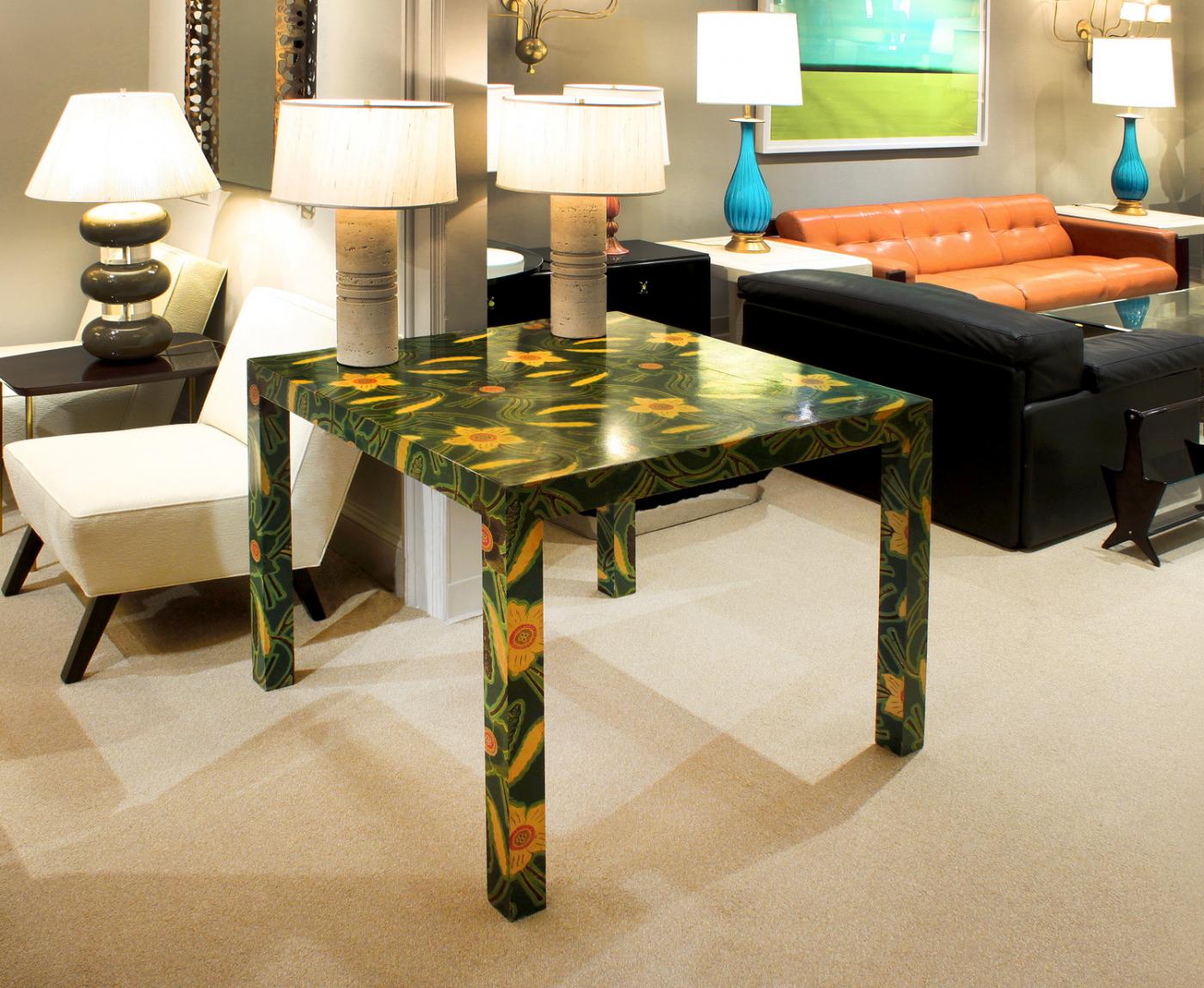 Karl Springer - Karl Springer Batik Game Table, 1970s