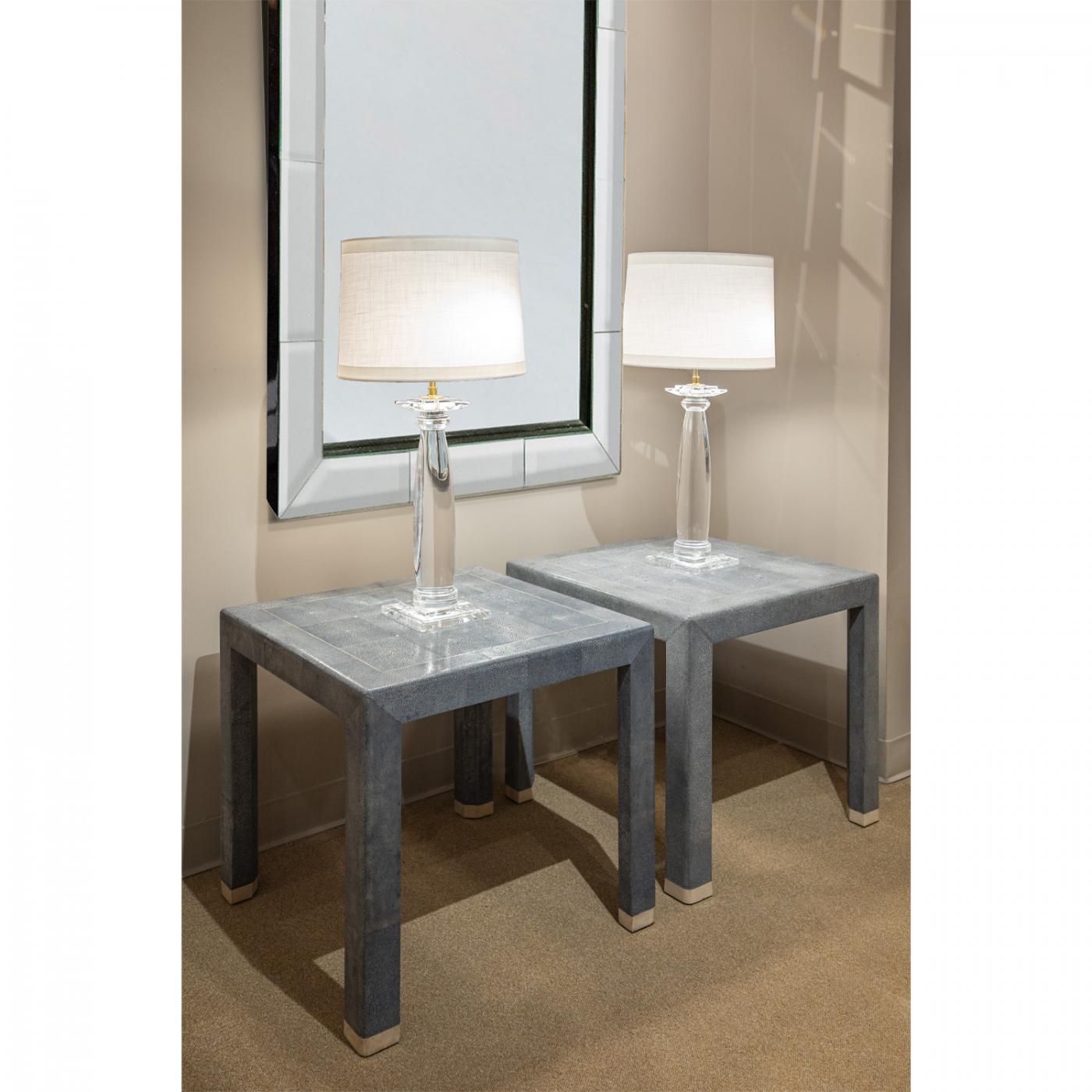 Karl Springer - Karl Springer Exceptional End Tables in Shagreen with ...