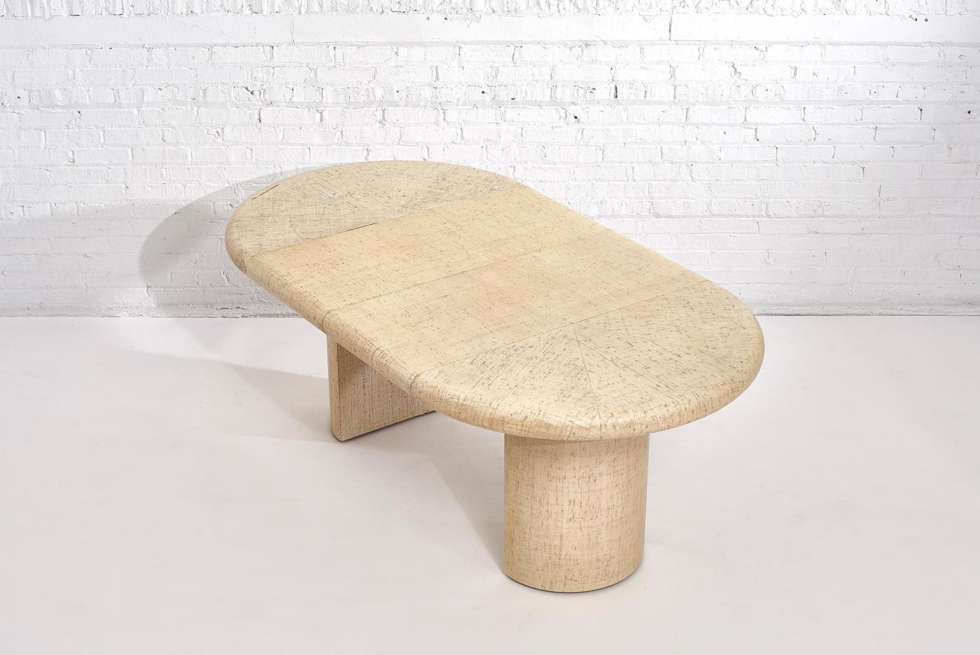 Karl Springer - Karl Springer Grasscloth Dining Table, 1970