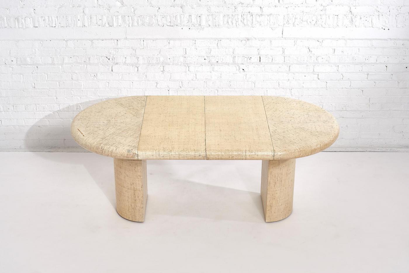 Karl Springer - Karl Springer Grasscloth Dining Table, 1970