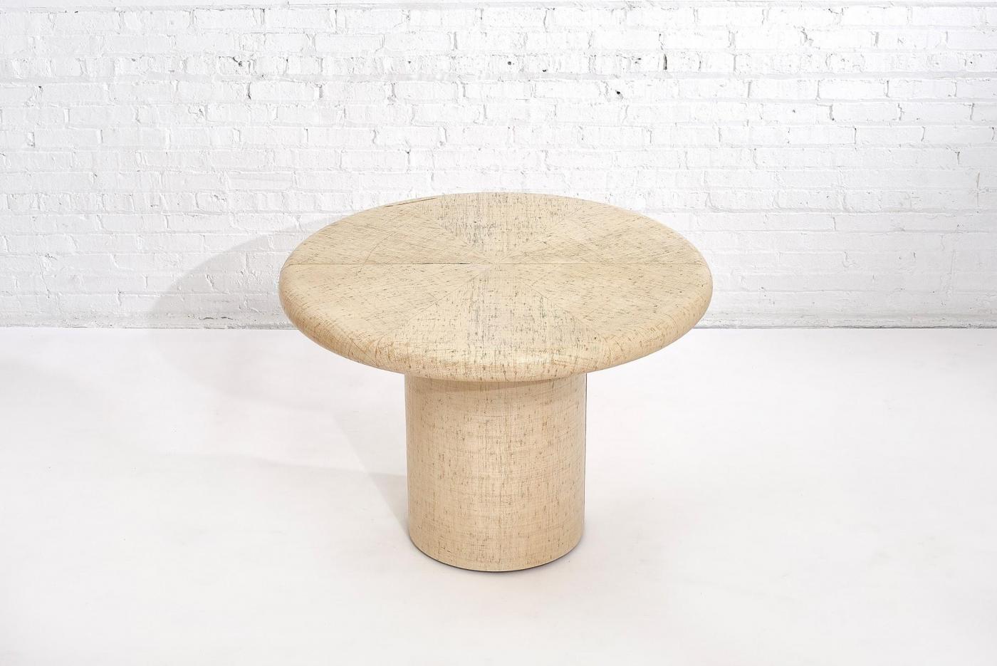 Karl Springer - Karl Springer Grasscloth Dining Table, 1970