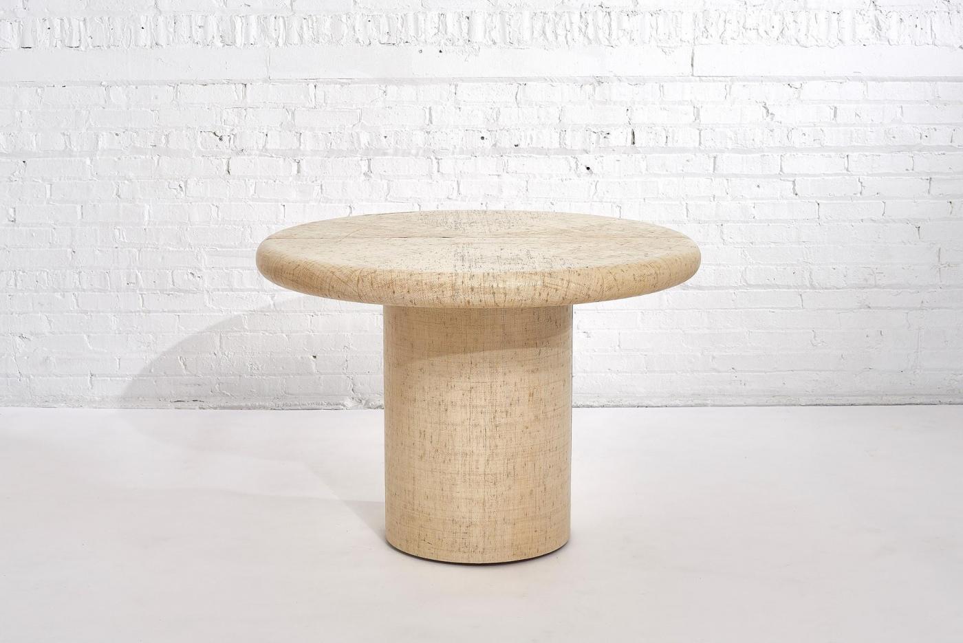 Karl Springer - Karl Springer Grasscloth Dining Table, 1970