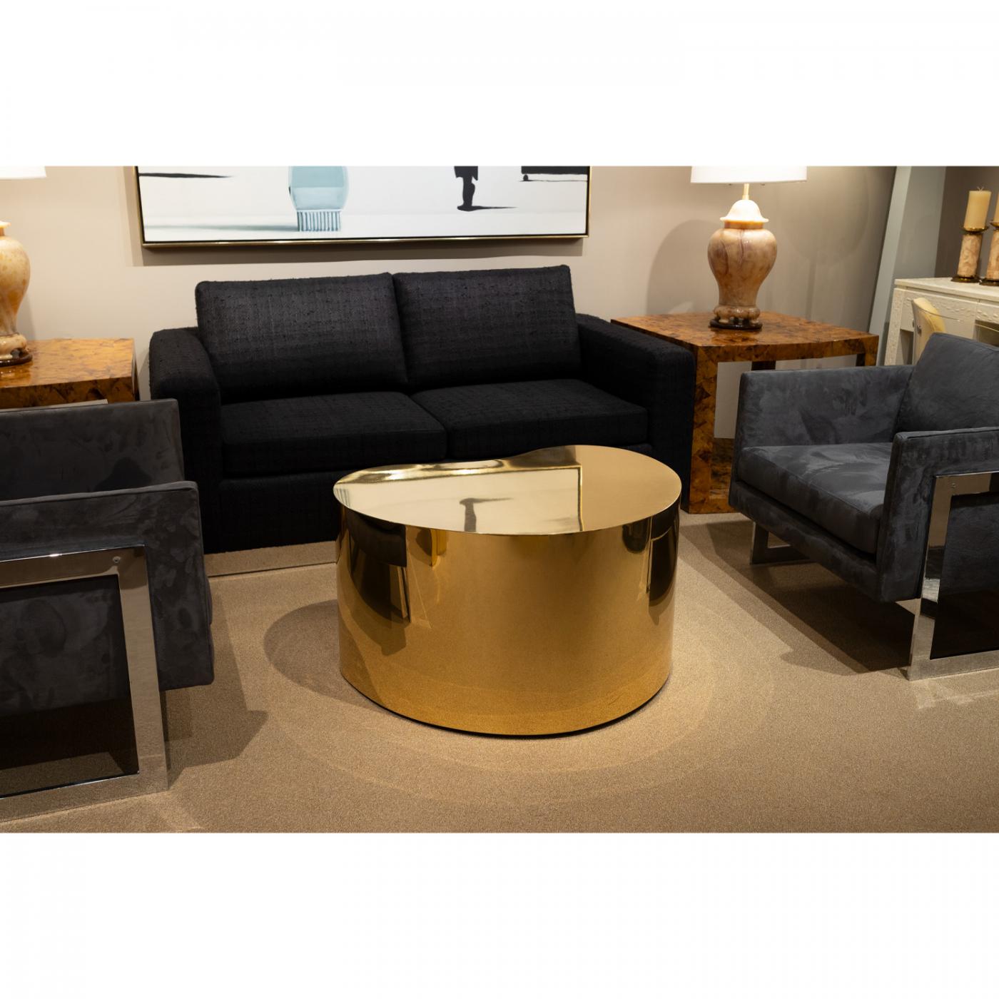 Karl Springer - Karl Springer Iconic "Free Form Table" in Polished Gold ...