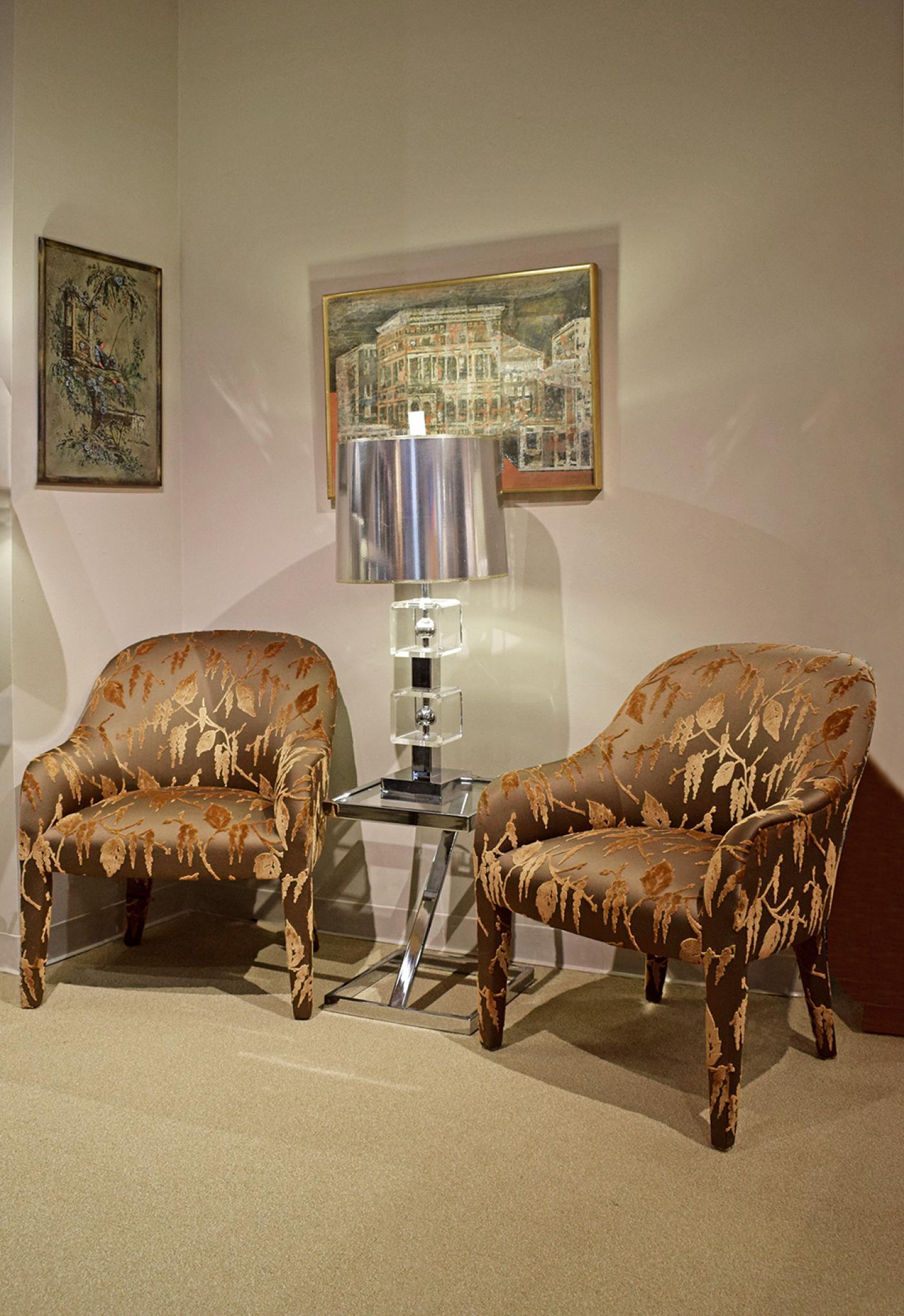 Karl Springer - Karl Springer Pair of "Upholstered Chairs" 1980s