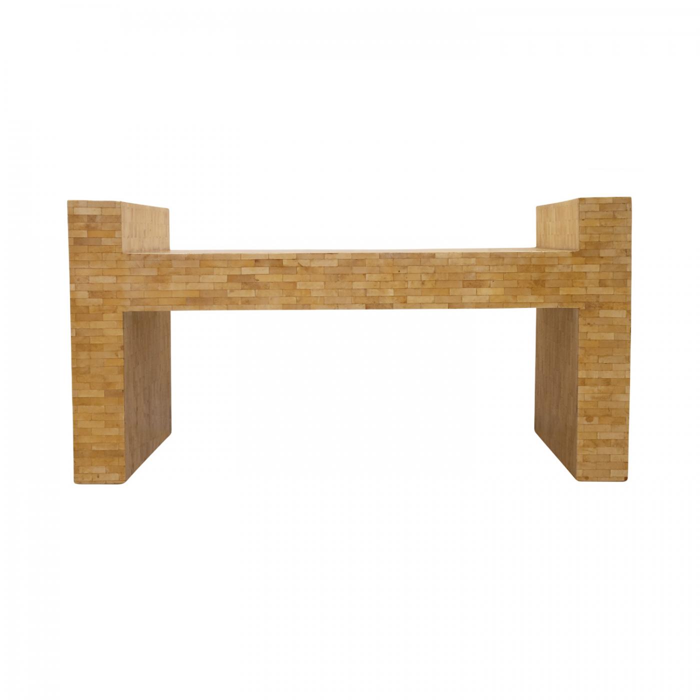 Karl Springer - Karl Springer "Sculpture Bench" in Tessellated Goatskin ...