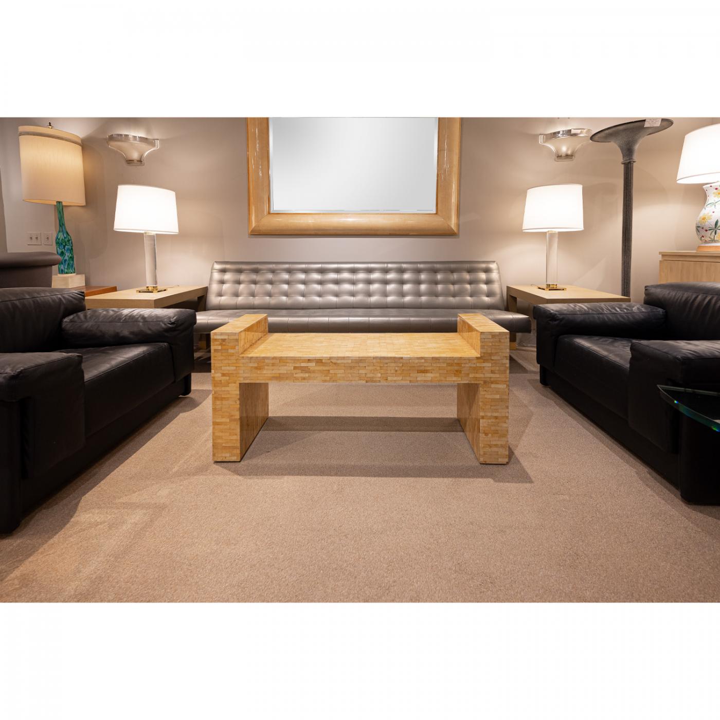 Karl Springer - Karl Springer "Sculpture Bench" in Tessellated Goatskin ...