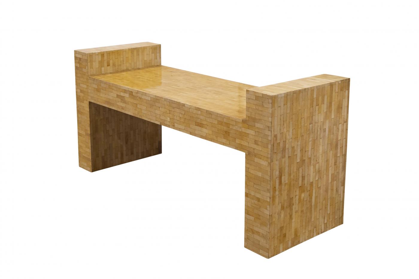 Karl Springer - Karl Springer "Sculpture Bench" in Tessellated Goatskin ...