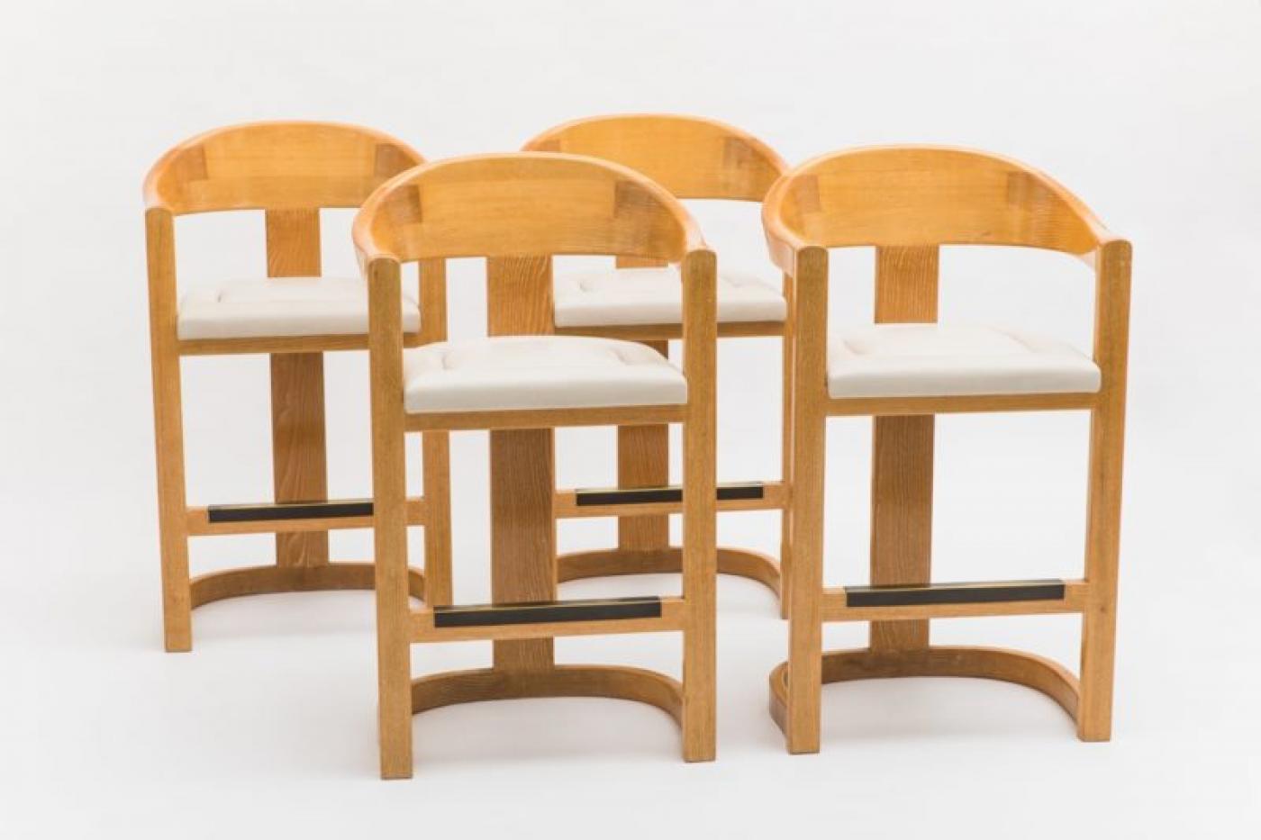 Karl Springer - Karl Springer, Set of Four Onassis Barstools, USA, c ...