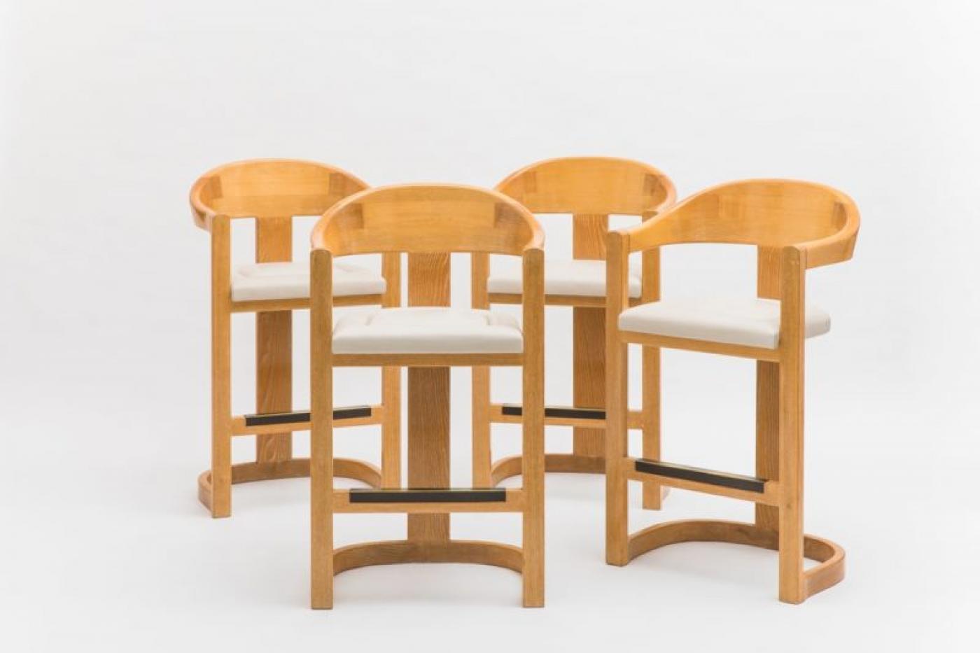 Karl Springer - Karl Springer, Set of Four Onassis Barstools, USA, c ...