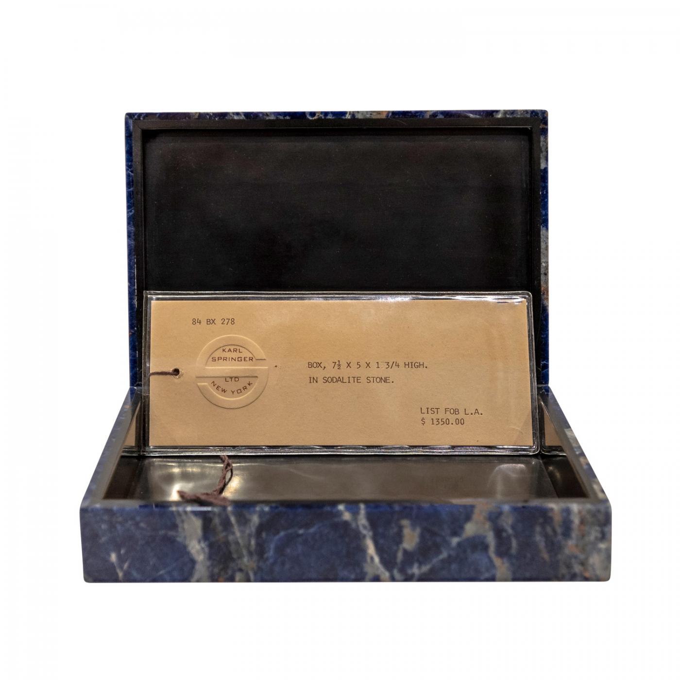 Karl Springer - Karl Springer Unique Hinged Box in Polished Sodalite ...