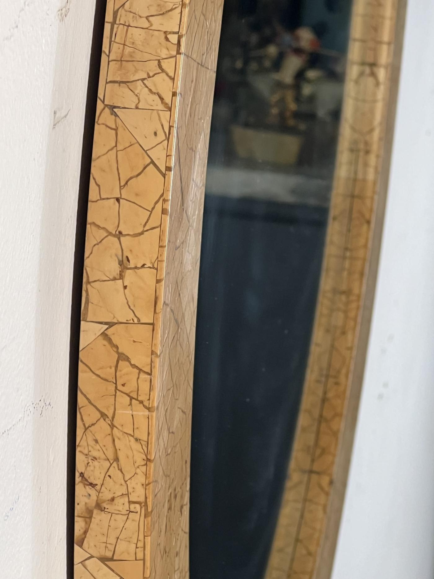 Karl Springer - MODERN ROUND COCONUT SHELL MOSAIC MIRROR IN THE MANNER ...