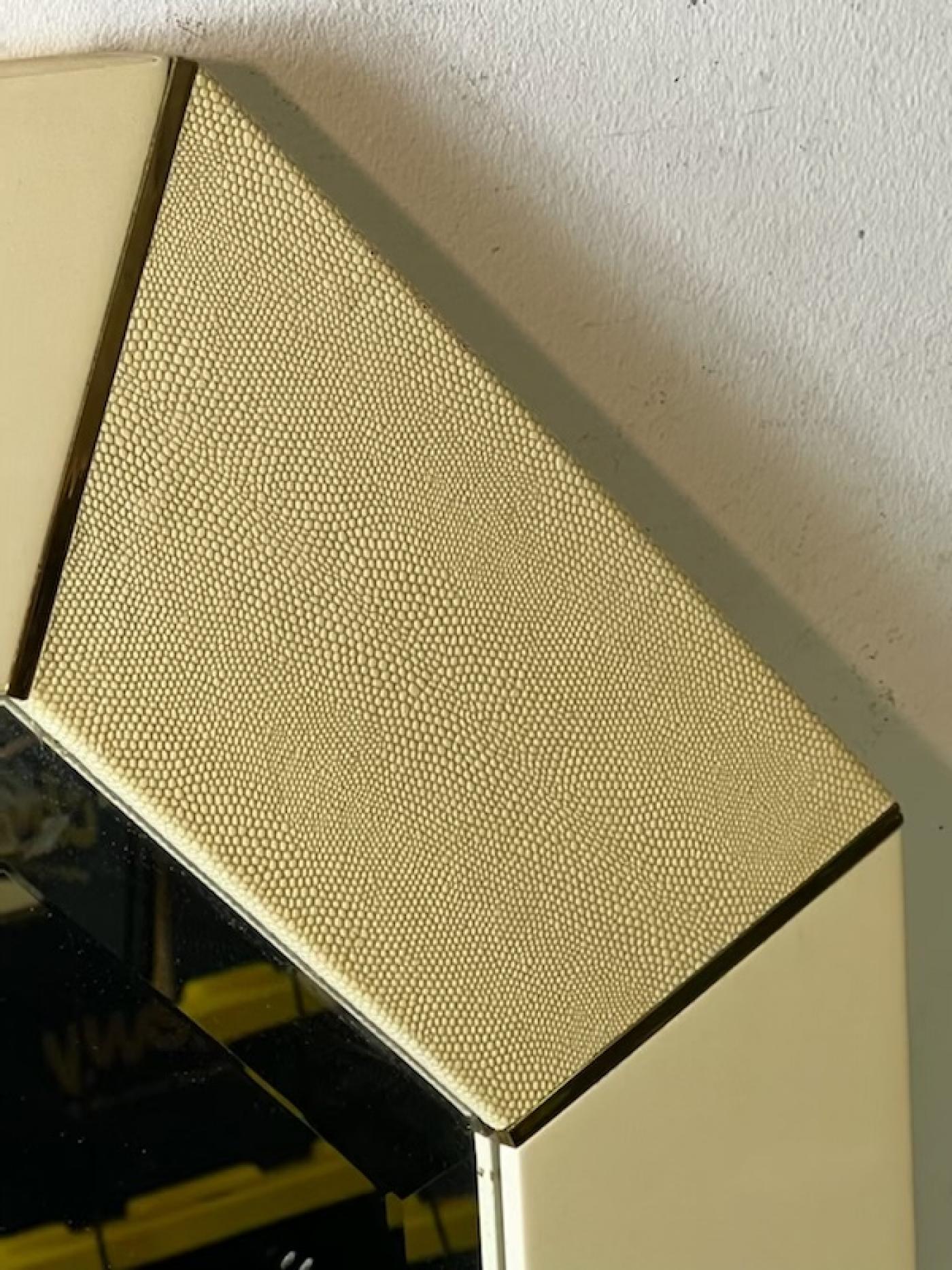 Karl Springer - MODERN SHAGREEN , LACQUER AND BRASS MIRROR ATTRIBUTED ...