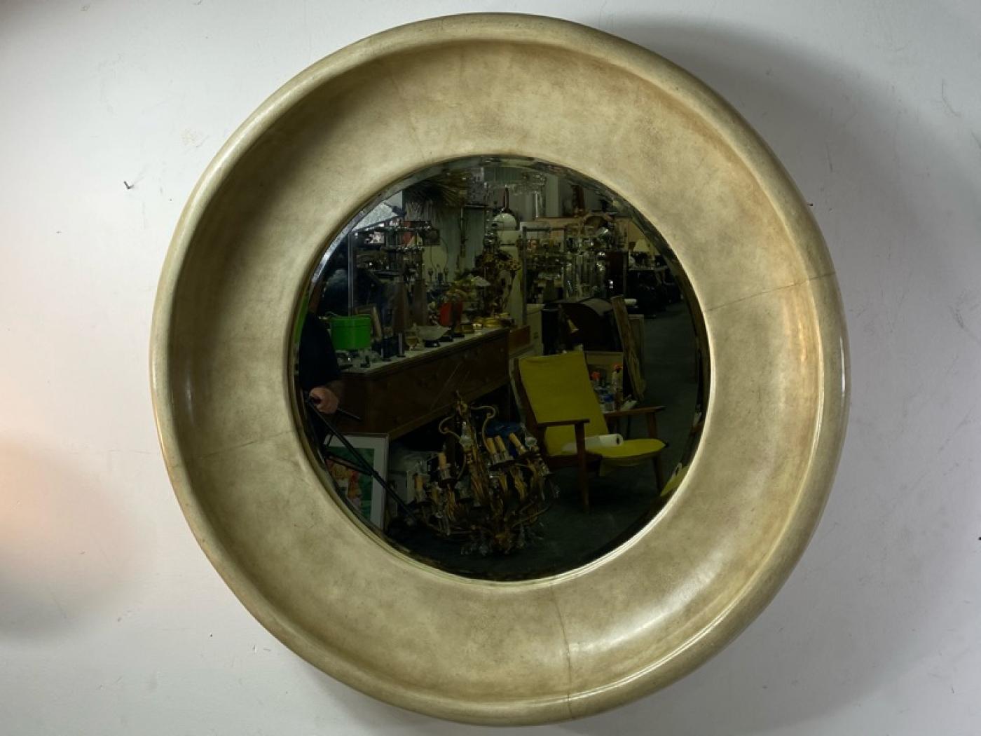 Karl Springer - MONUMENTAL MODERN PARCHMENT MIRROR IN THE MANNER OF ...