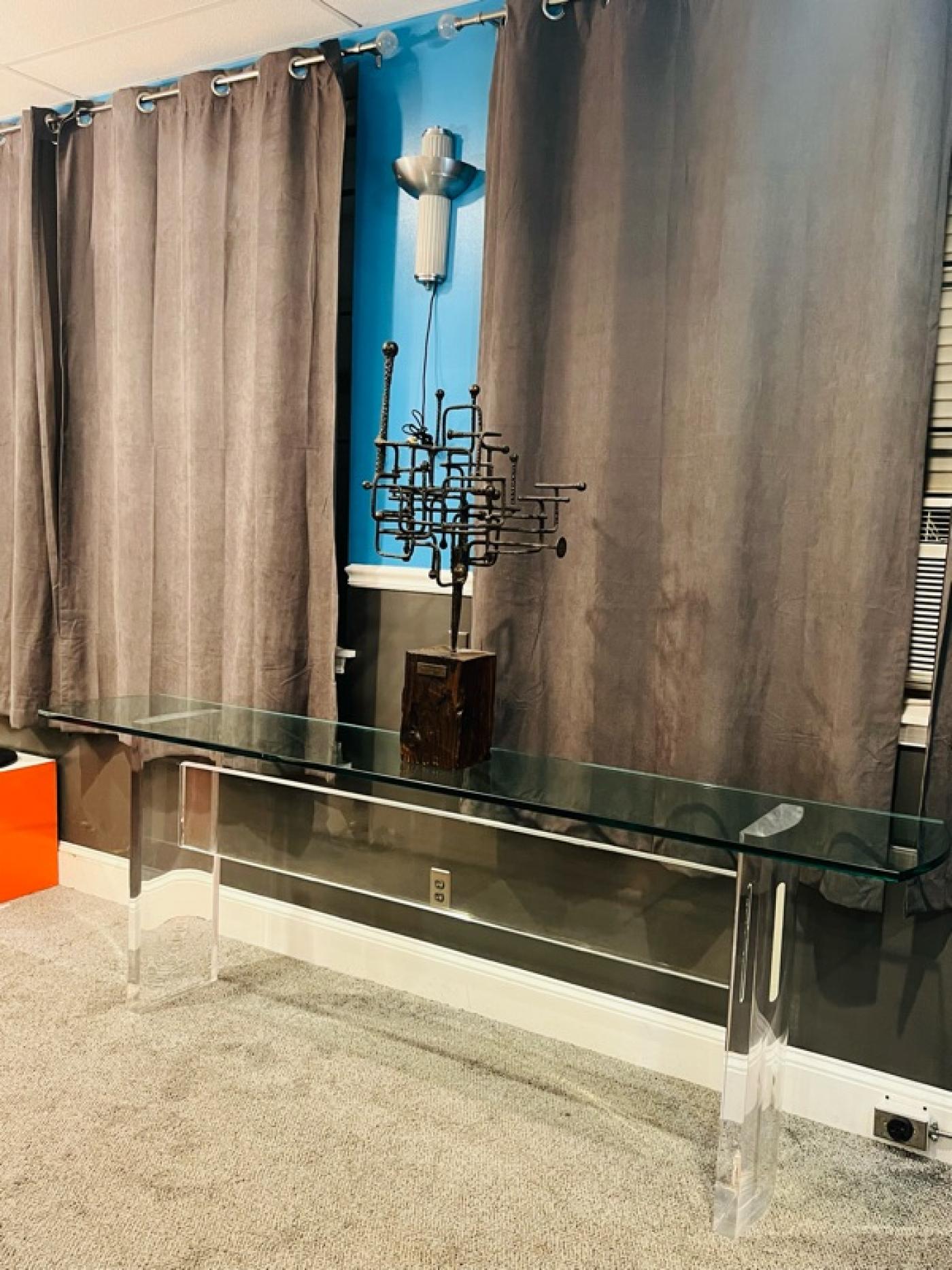 Karl Springer - MONUMENTAL MODERNIST LUCITE CONSOLE