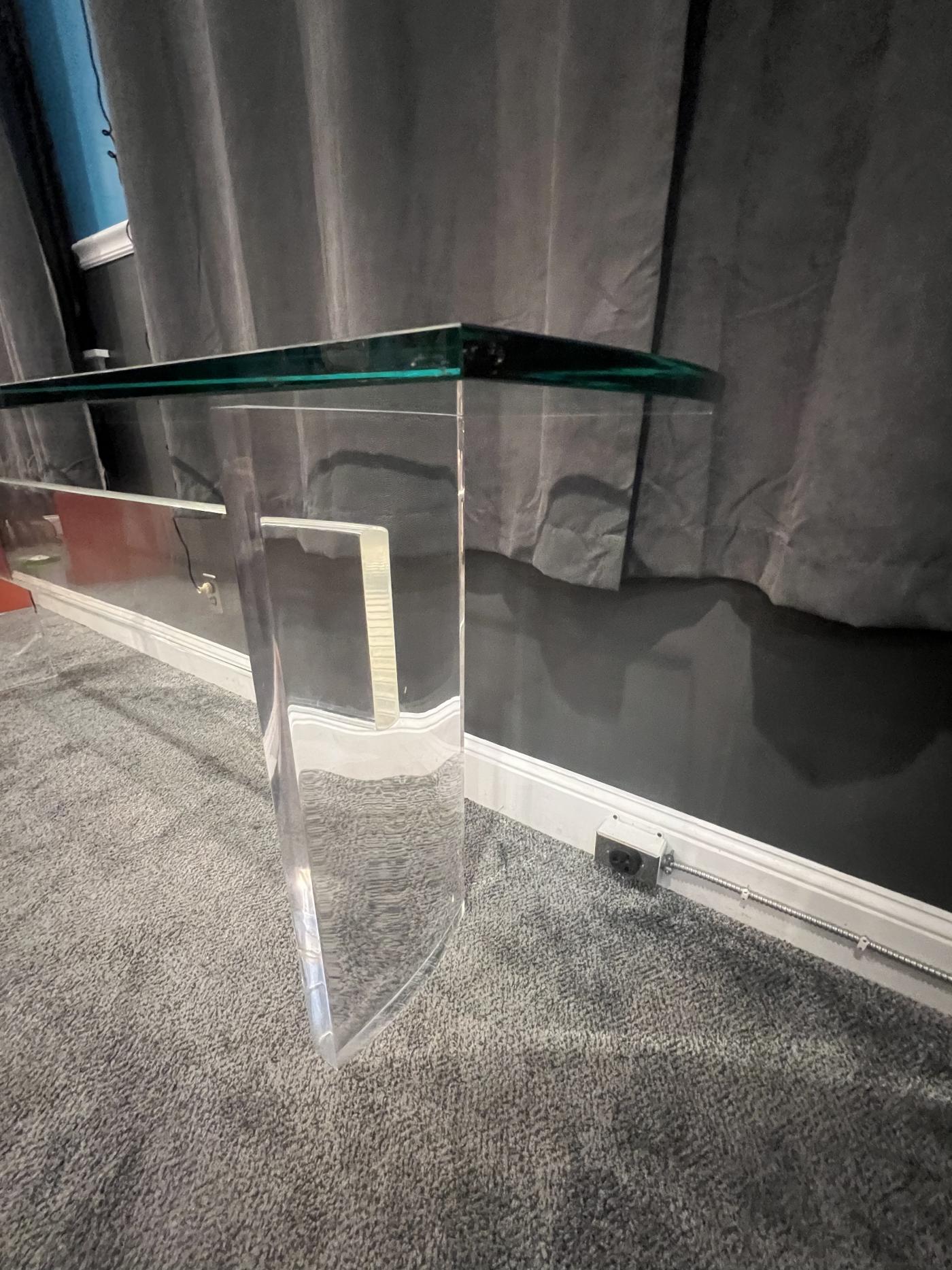 Karl Springer - MONUMENTAL MODERNIST LUCITE CONSOLE